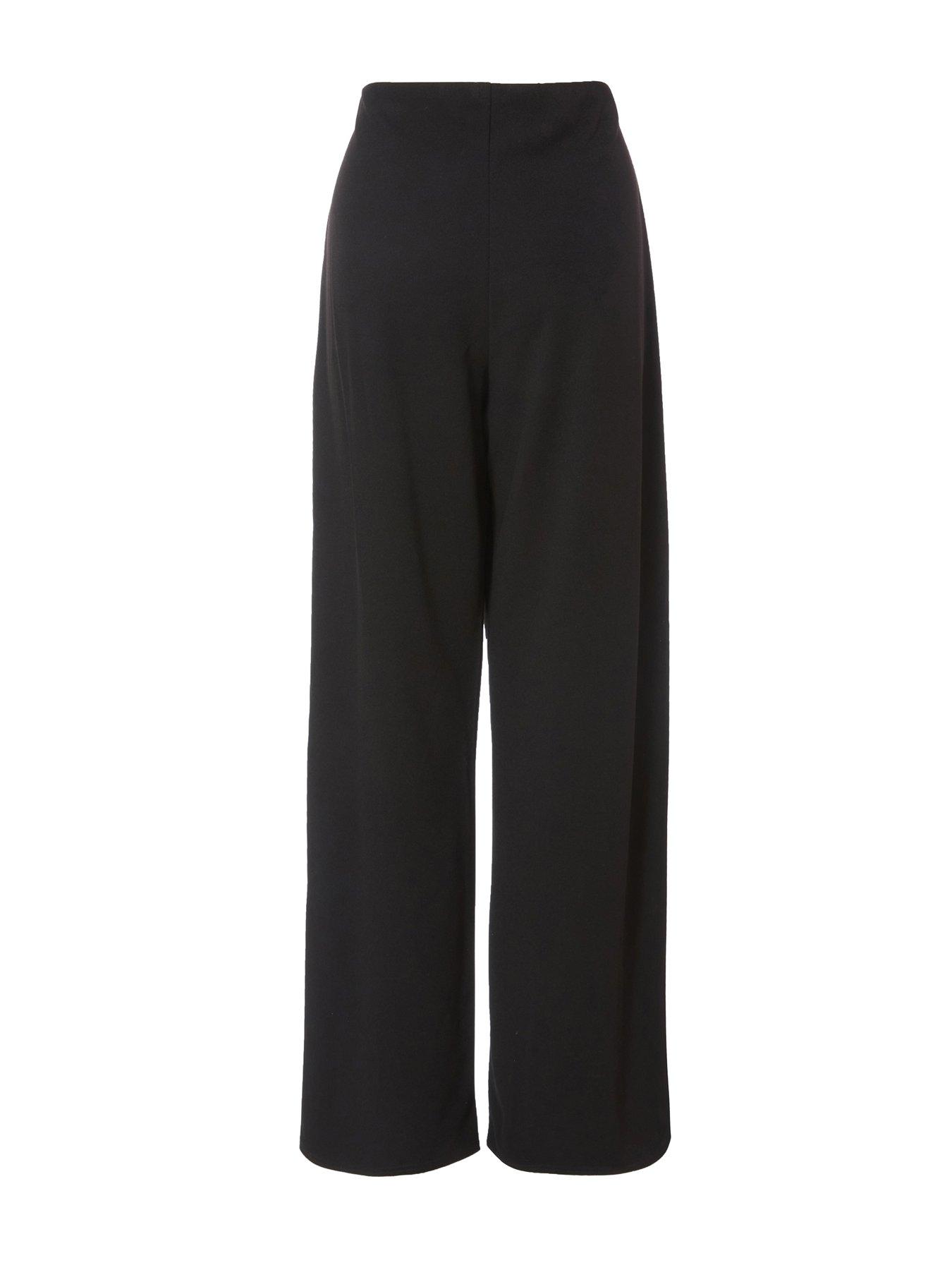 Quiz Black Button Detail Palazzo Trousers | Very