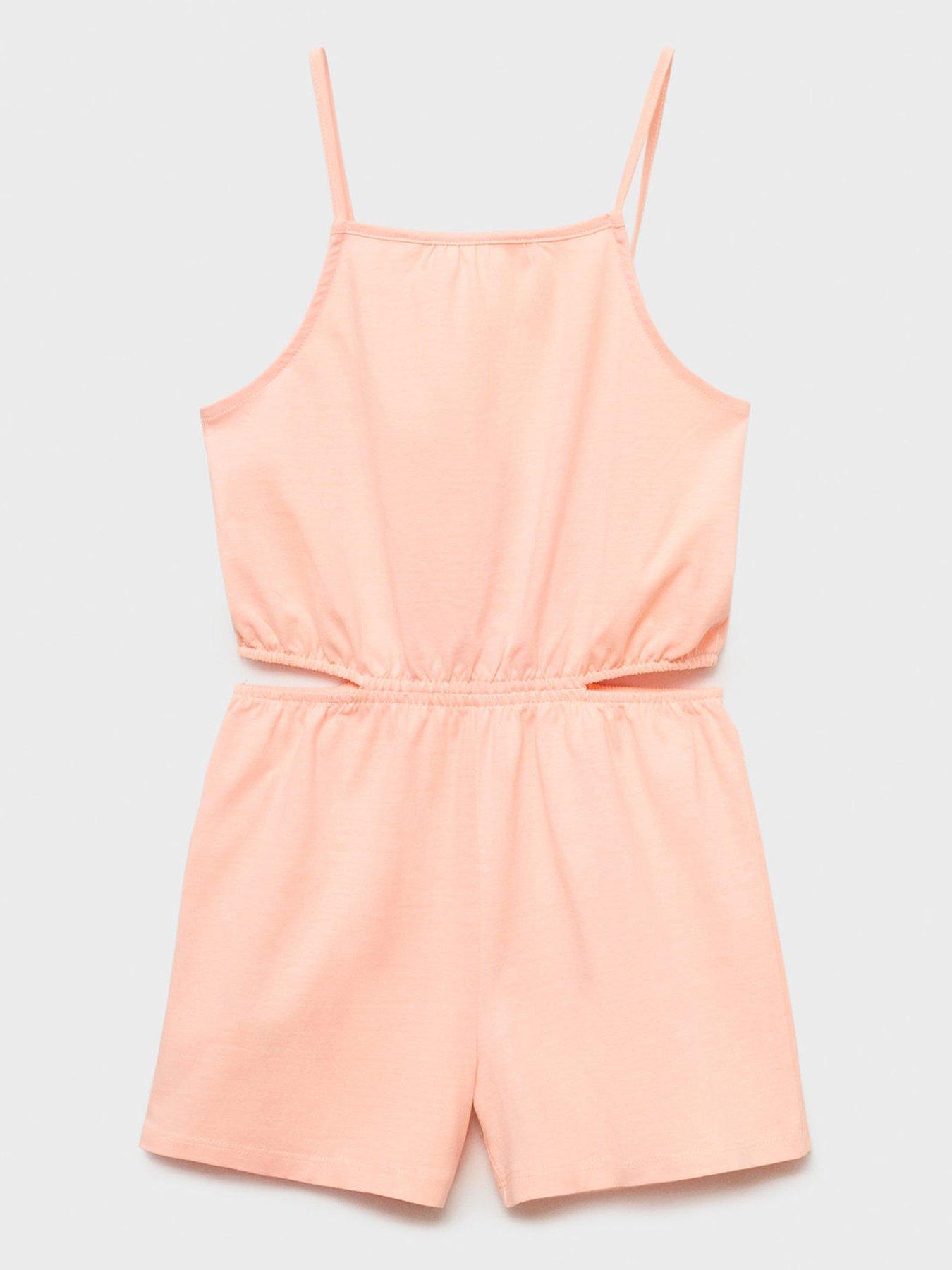 Mango Girls Cutout Playsuit - Orange | Very
