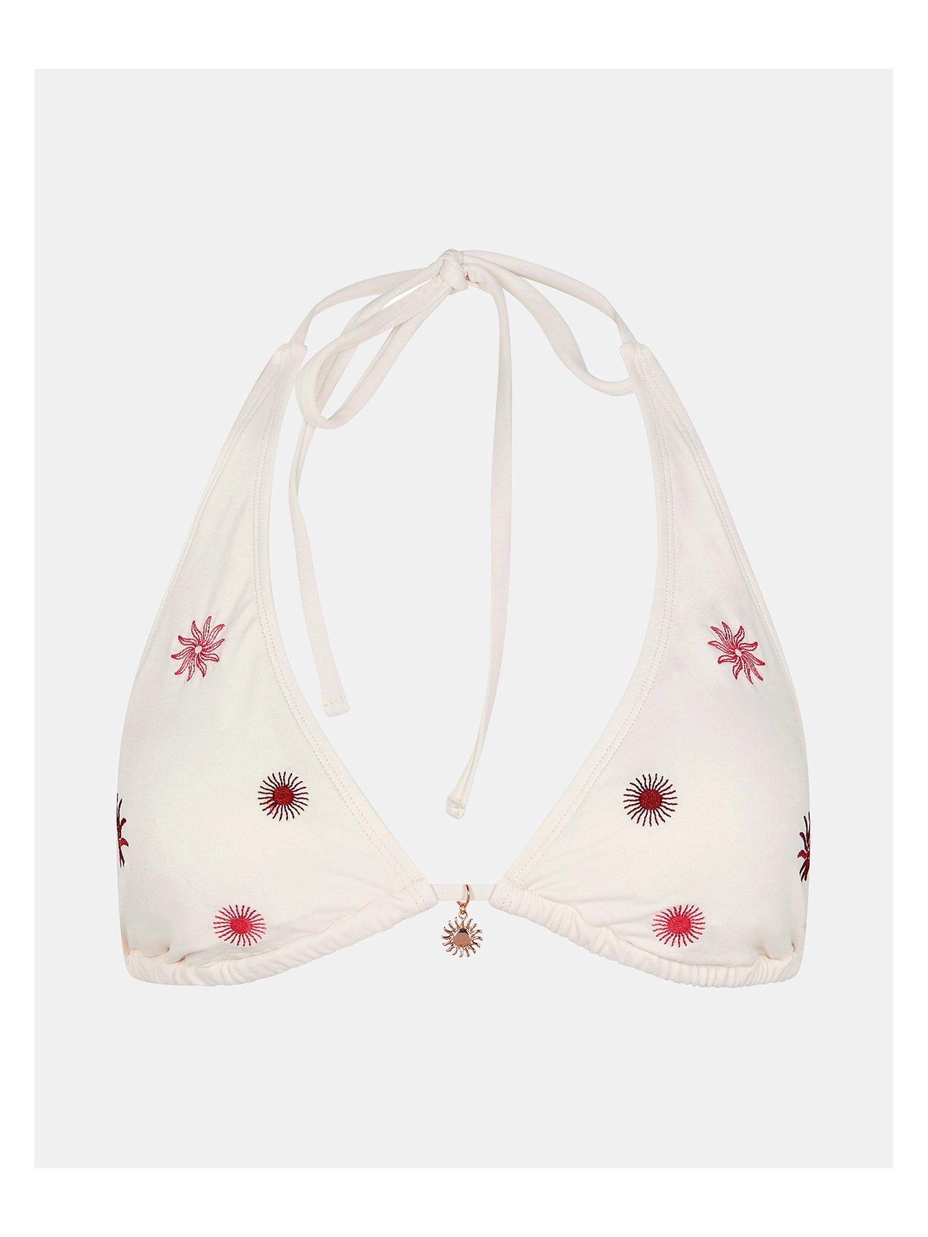 Accessorize Suns Embroidered Triangle Bikini Top - Ivory | Very