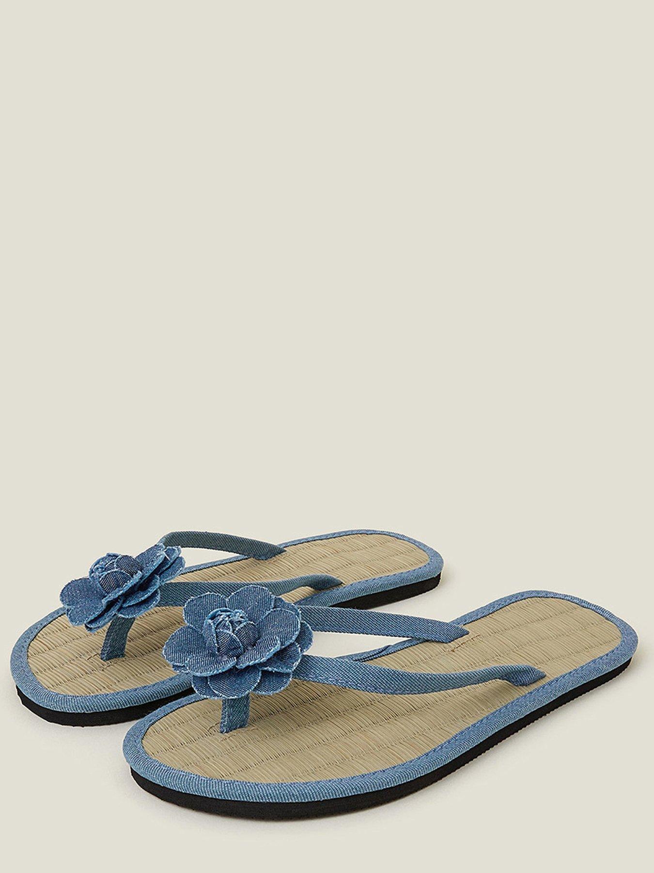 Accessorize Denim Corsage Seagrass Sandal - Blue | Very