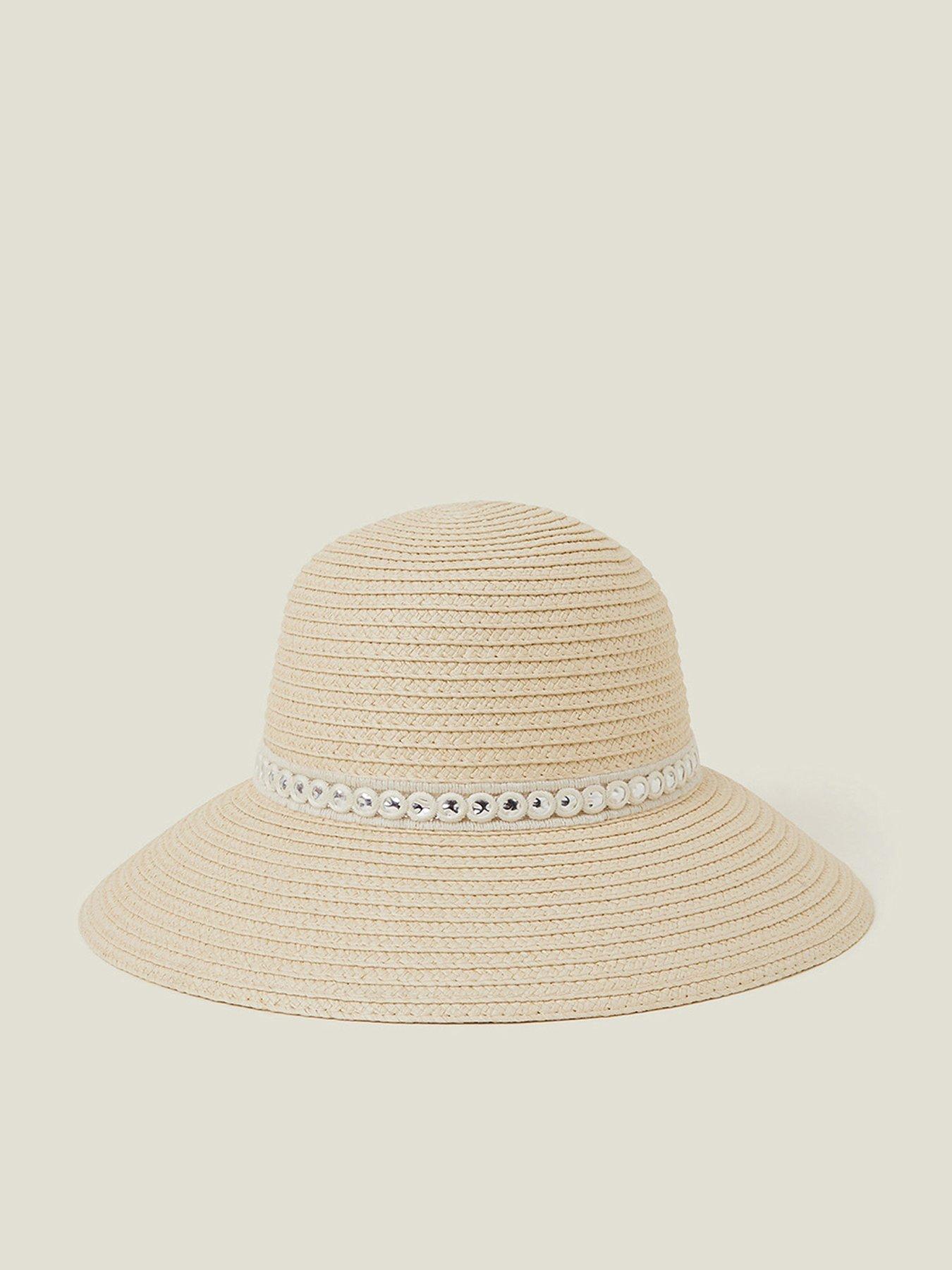 Accessorize Embroidered Straw Sun Hat - Natural | Very