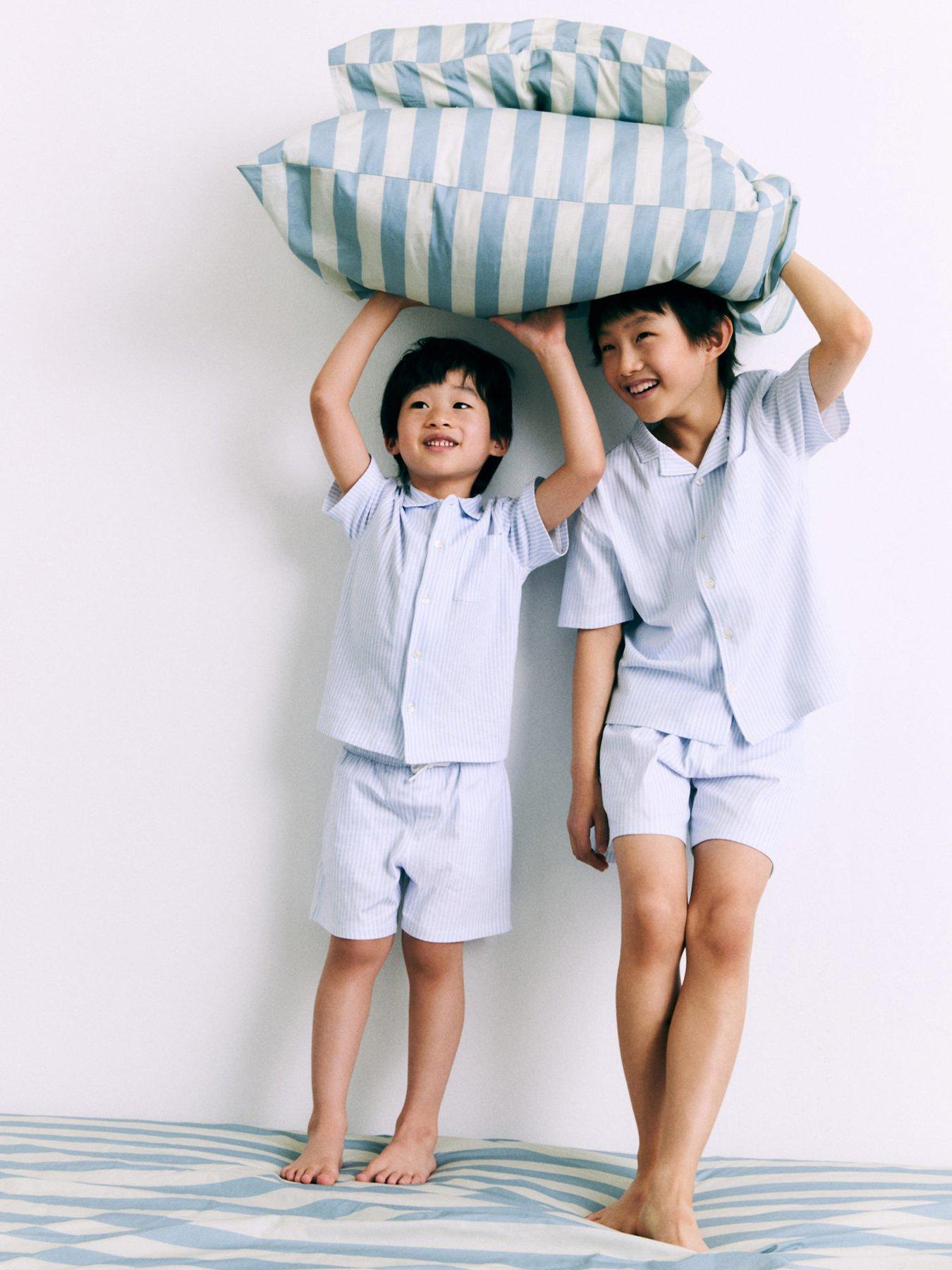 Mango Younger Boys Stripe Button Through Shorty Pyjamas - Blue | Very