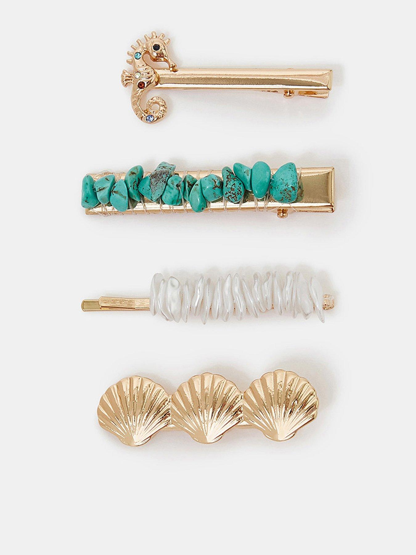 Accessorize 4-Pack Beach Hair Slides - Blue | Very