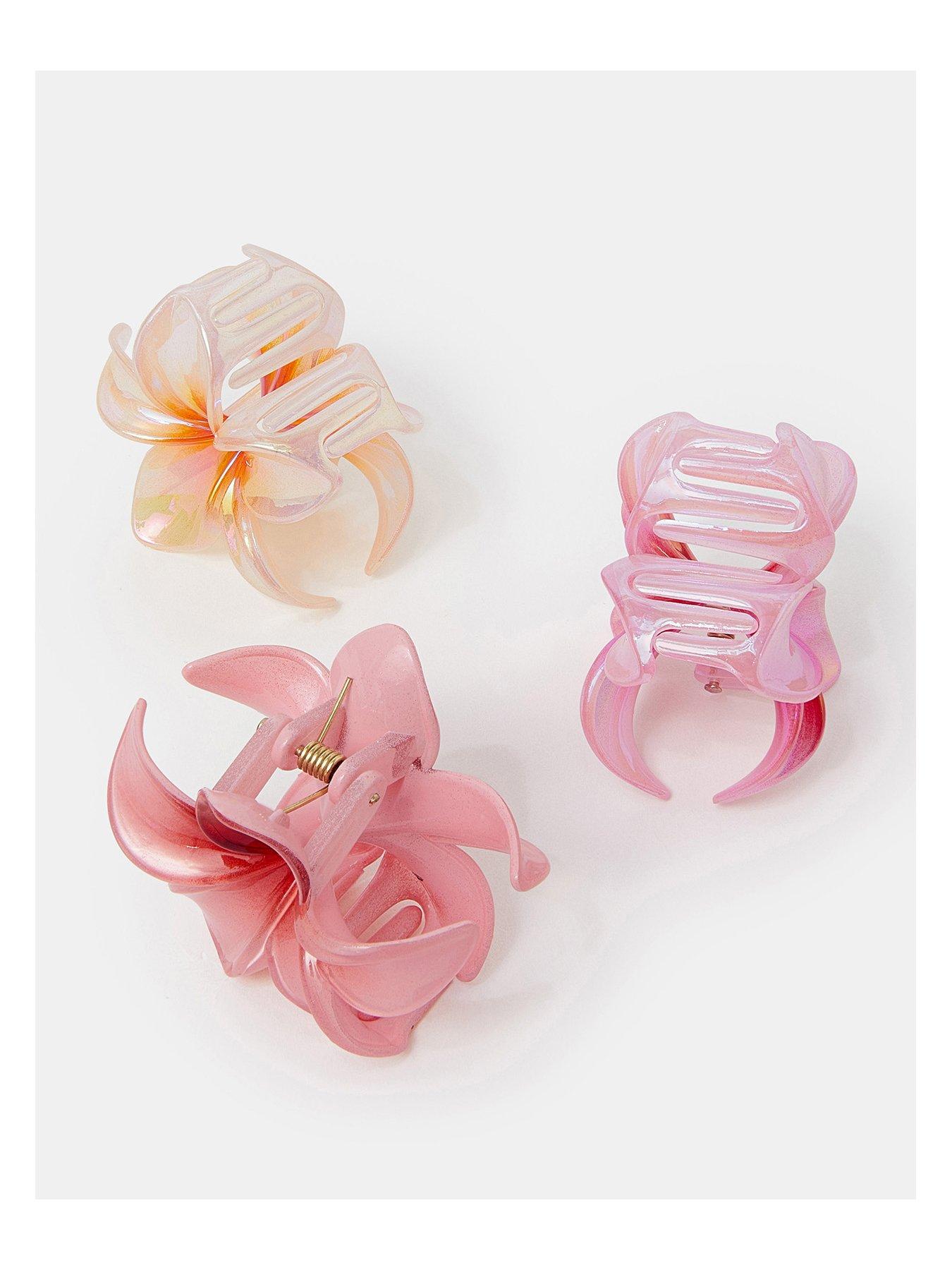 Accessorize 3-Pack Tropical Flower Claw Clips - Pink | Very
