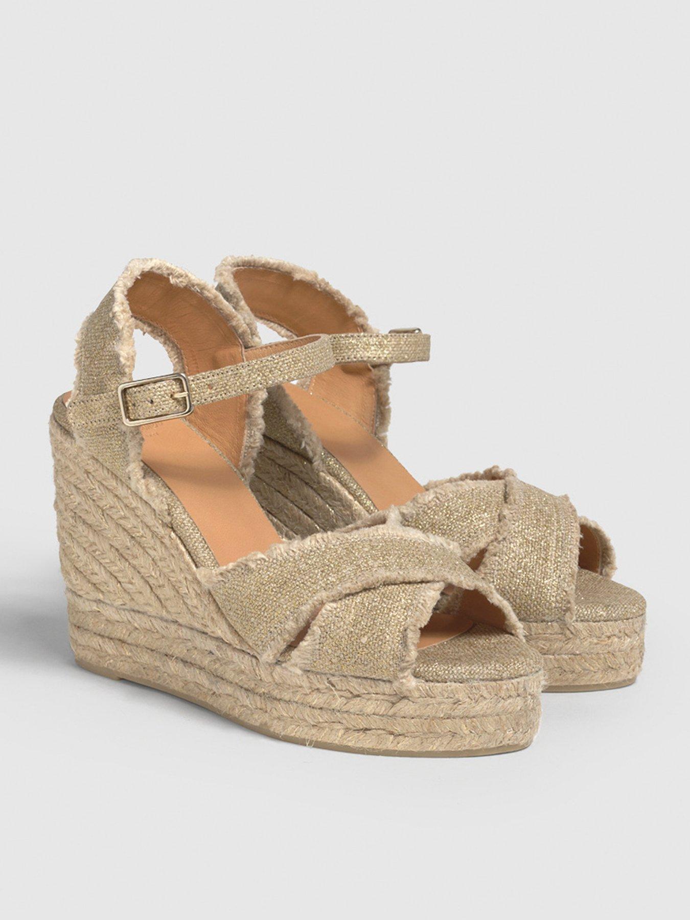 CASTANER Bromelia Open Toe Wedge Espadrille - Light Gold | Very
