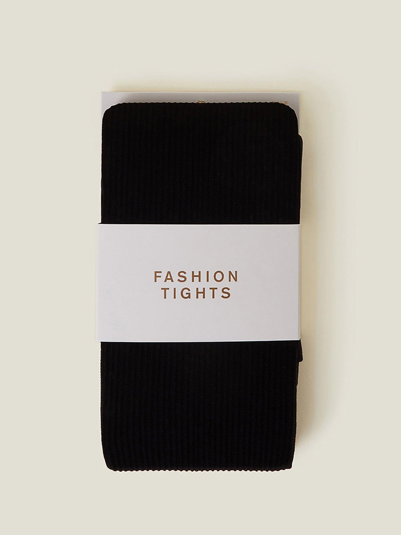Accessorize Ribbed Tights - Black | Very