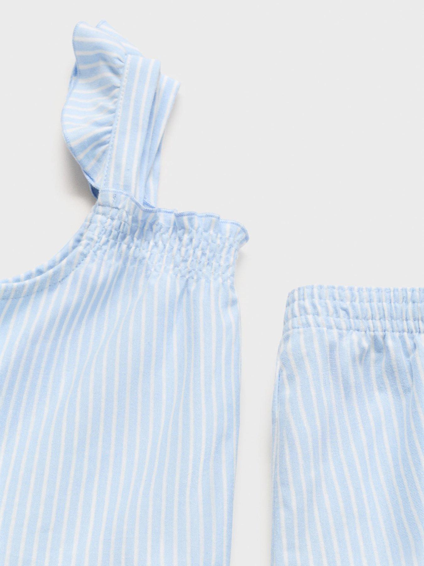 Mango Younger Girls Stripe Shorty Pyjamas - Blue | Very
