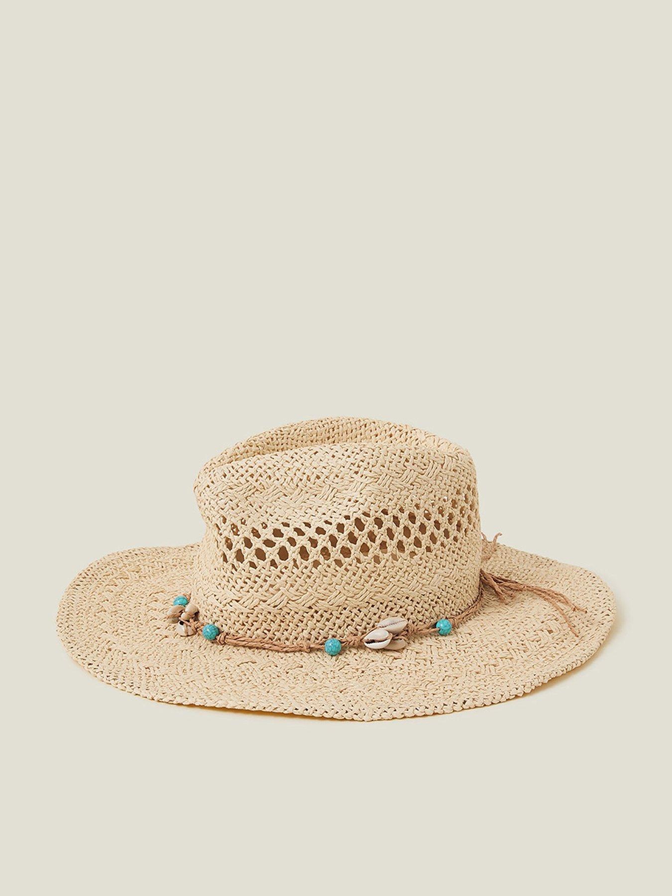 Accessorize Shell Bead Trim Stetson Hat - Natural | Very