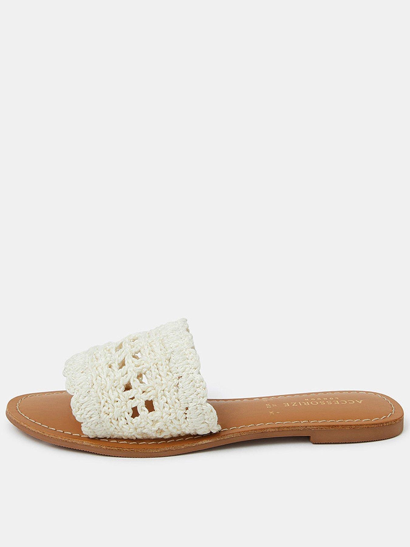 Accessorize Crochet Sliders - Cream | Very