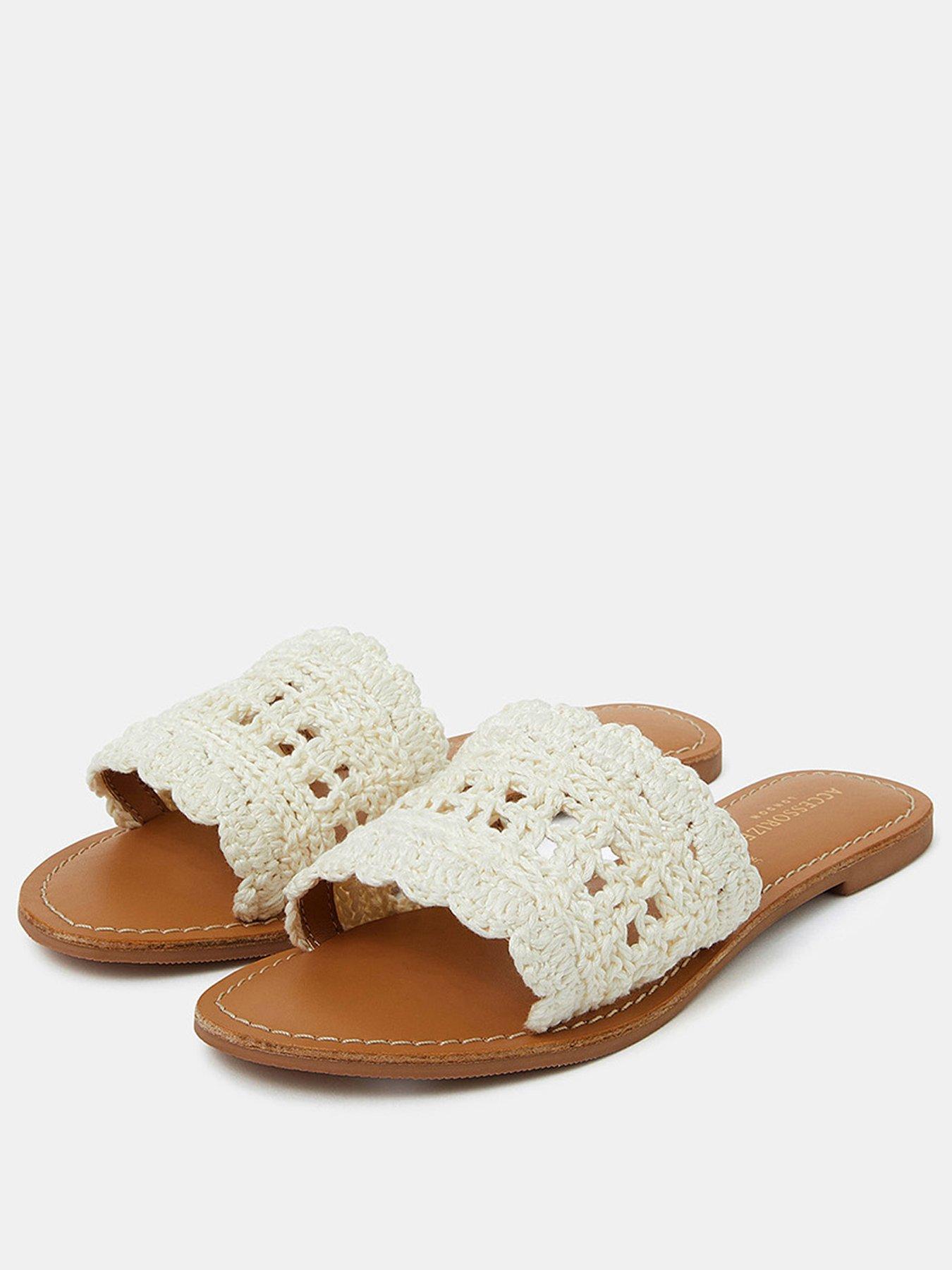 Accessorize Crochet Sliders - Cream | Very