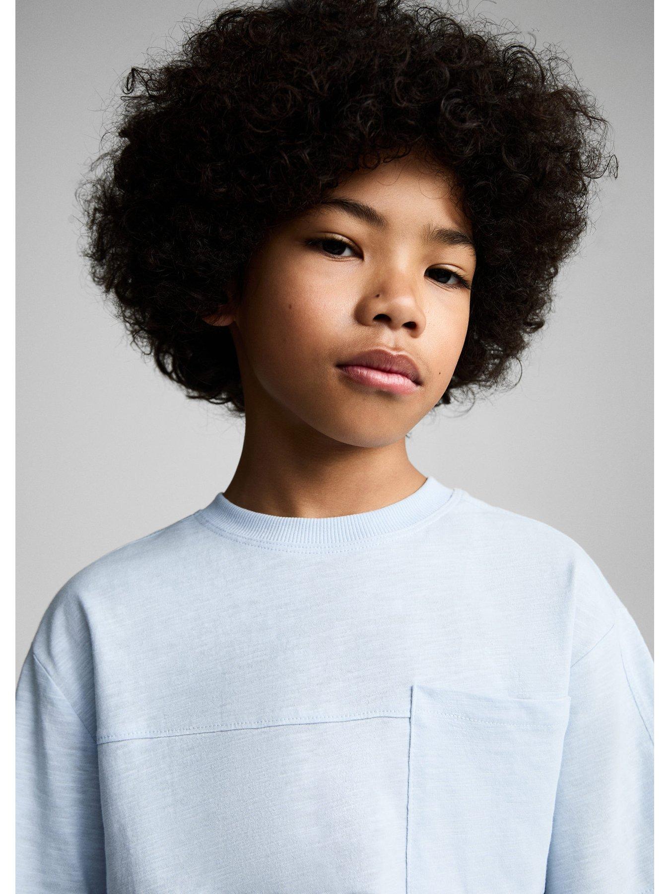 Mango Boys Slub Jersey Short Sleeve T-Shirt - Light Blue | Very