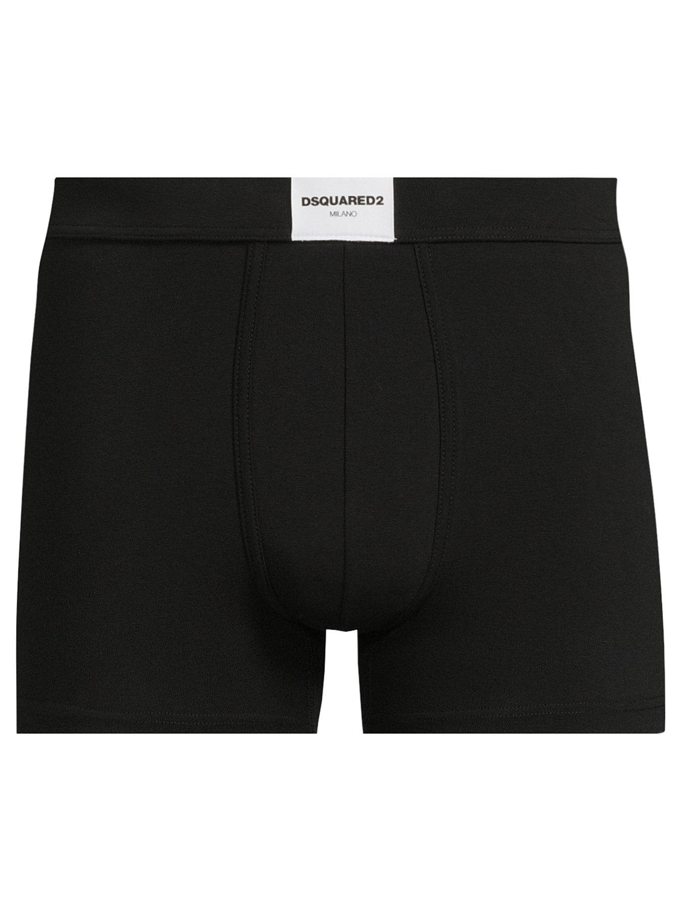 Dsquared2 Dsquared Heritage Stretch Cotton Logo Trunks - Black | Very
