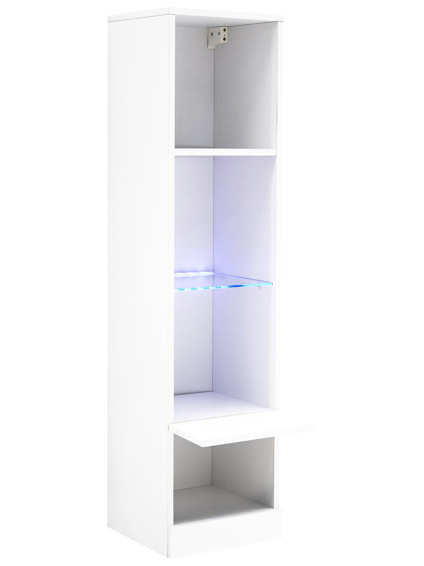GFW Galicia 150 cm TV Unit + 2 Shelf Units with LED Lights - fits up to ...
