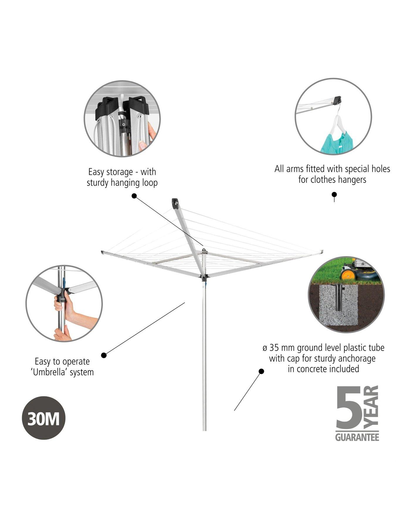Brabantia Essential 30m Rotary Airer & Ground Tube | Very