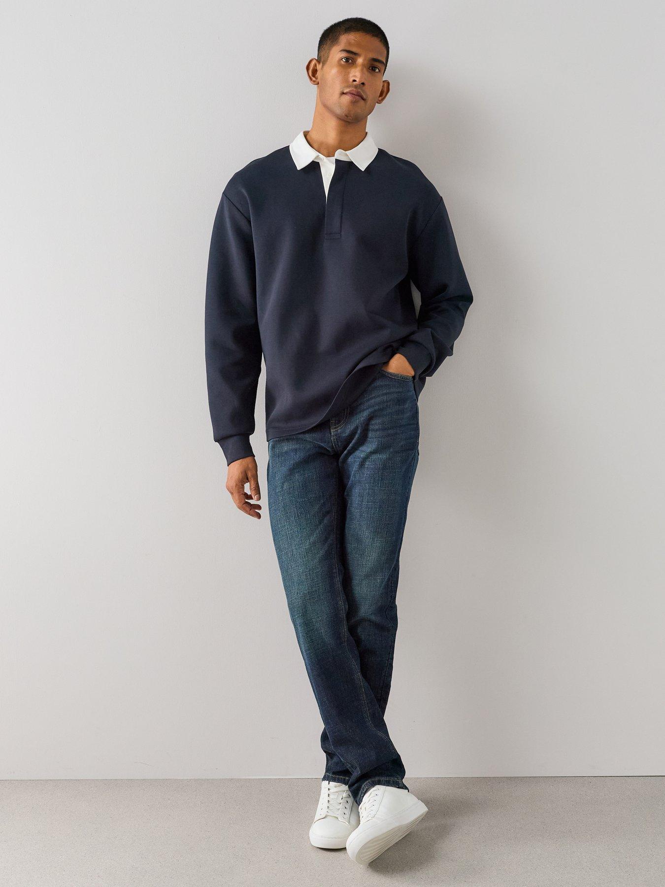 The Very Collection Cross Hatch Slim Fit Jean - Dark Blue | Very