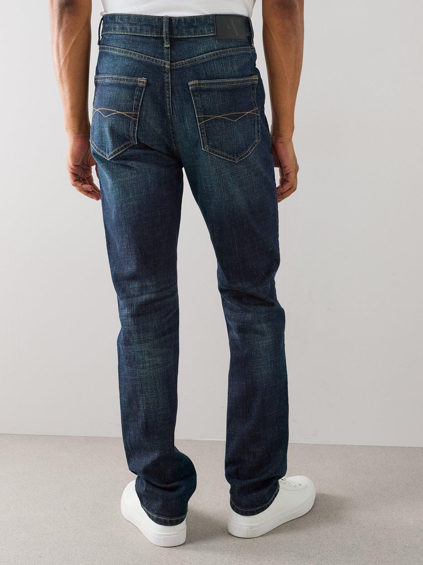The Very Collection Cross Hatch Slim Fit Jean - Dark Blue | Very