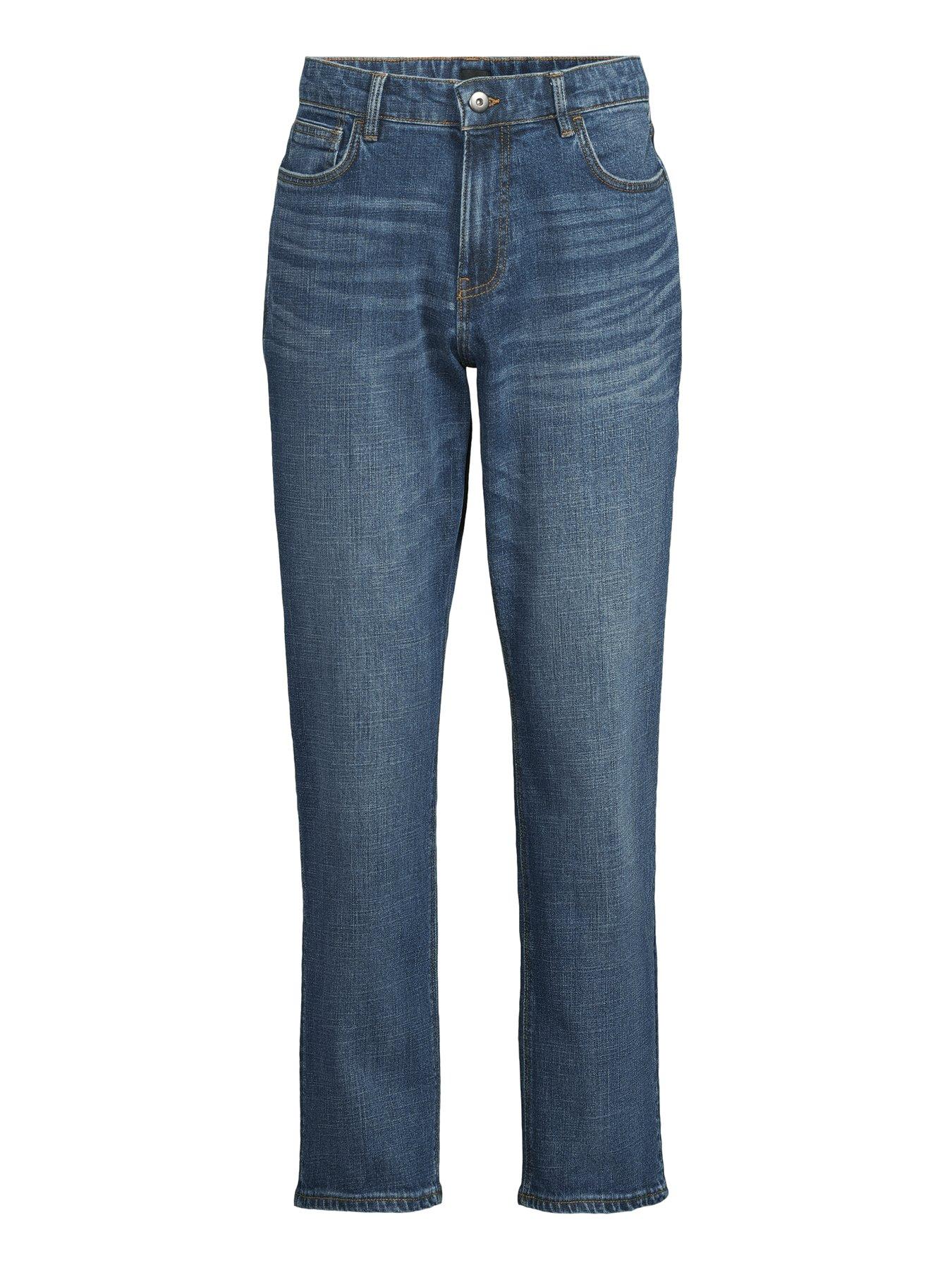 The Very Collection Cross Hatch Straight Fit Jean - Mid Wash Blue | Very