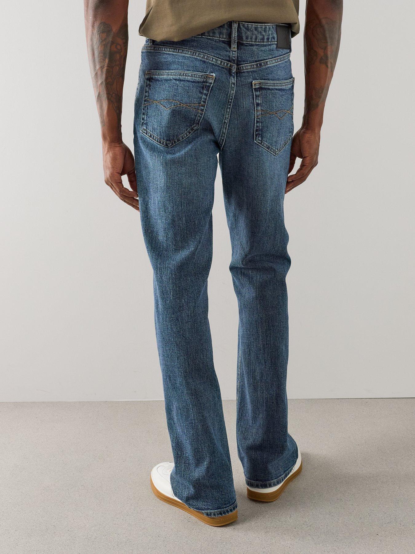 The Very Collection Cross Hatch Bootcut Fit Jeans - Blue | Very
