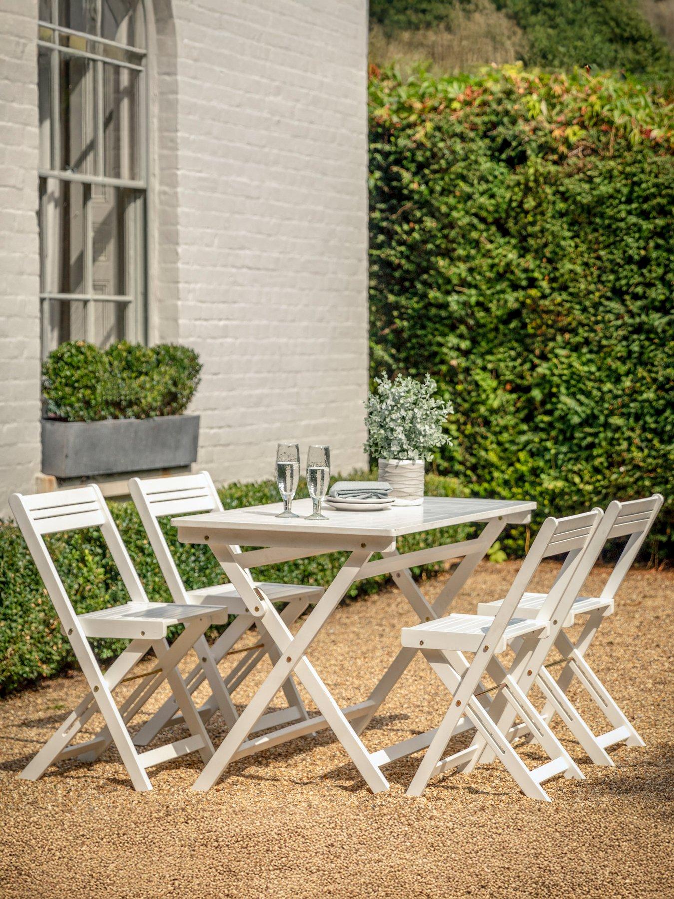 Gallery Direct Lindos White Folding Dining Set | Very