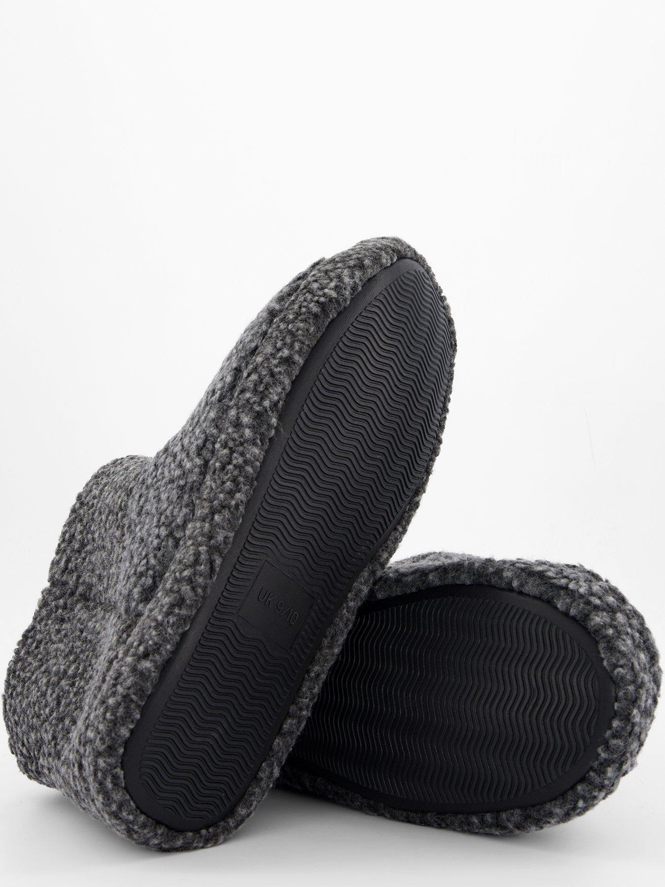 The Very Collection Borg Slipper Boot - Charcoal | Very