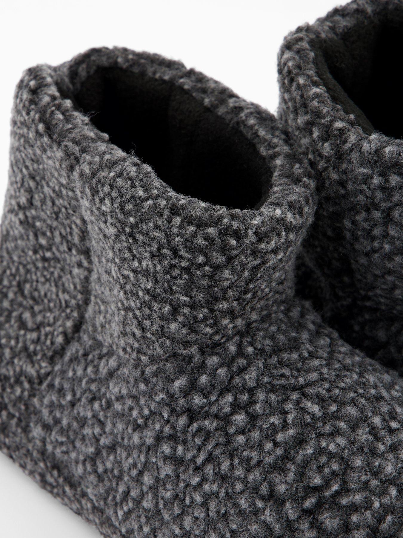 The Very Collection Borg Slipper Boot - Charcoal | Very