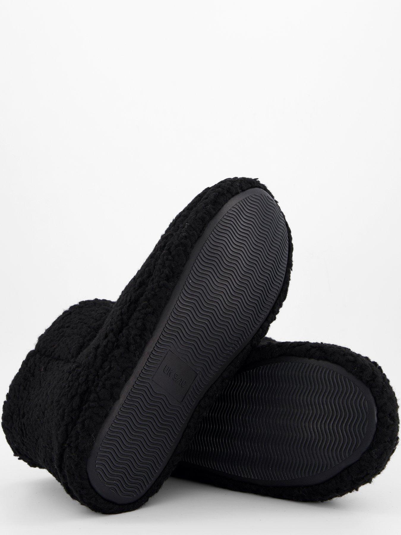 The Very Collection Borg Slipper Boots - Black | Very
