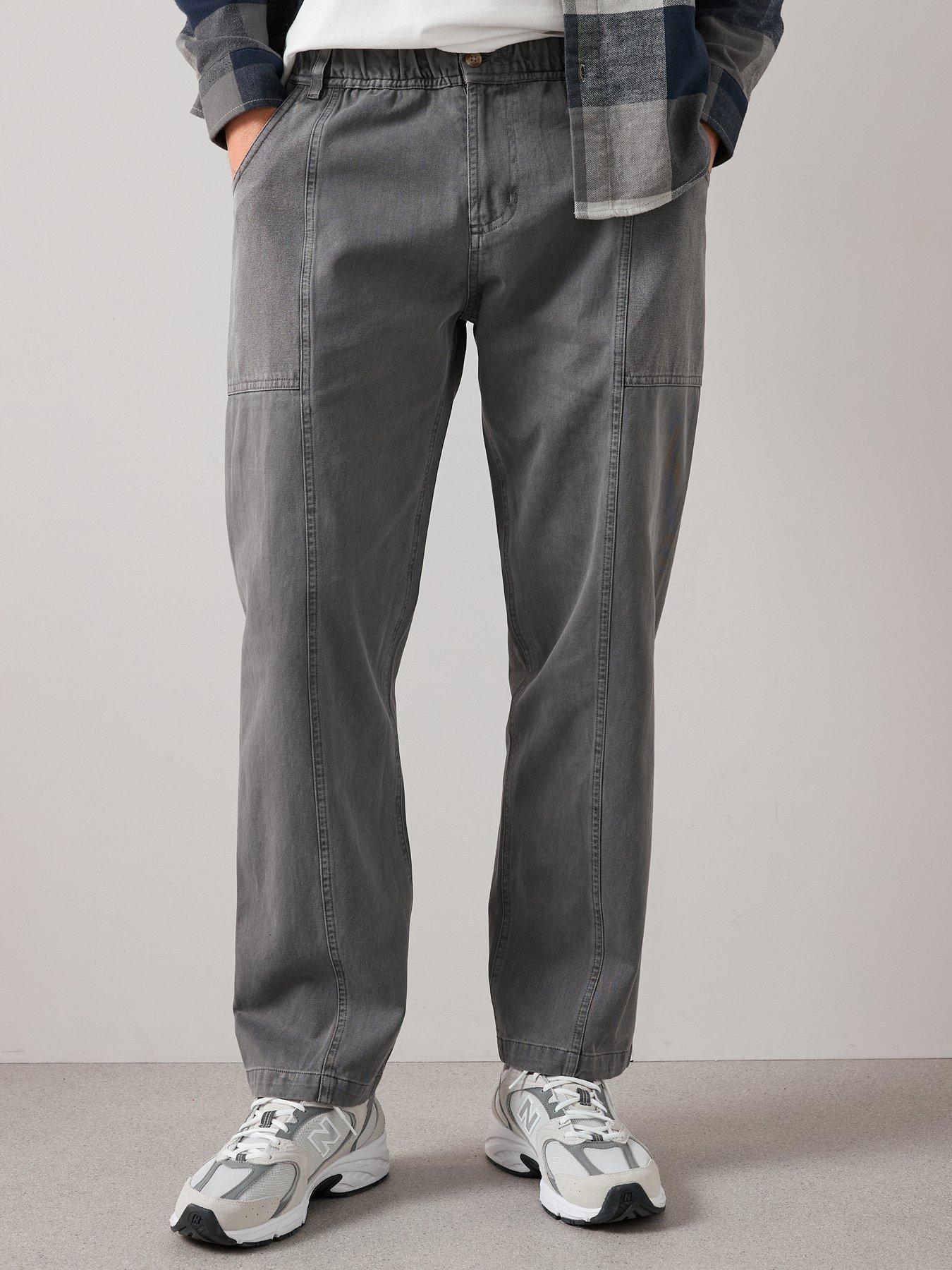 The Very Collection Washed Twill Trousers - Charcoal | Very