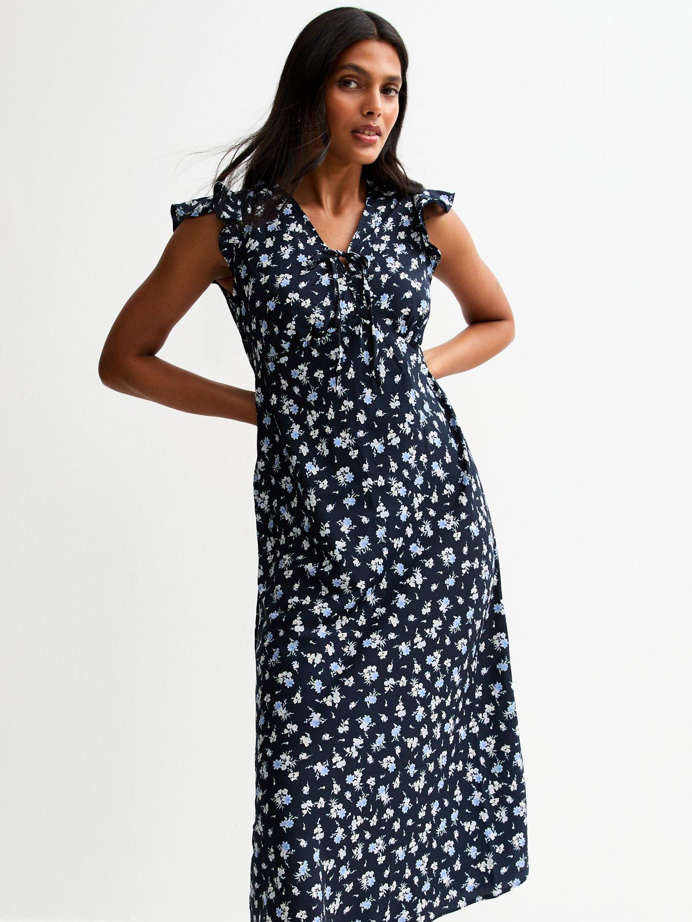 New Look Floral Print Midi Dress - Blue | Very