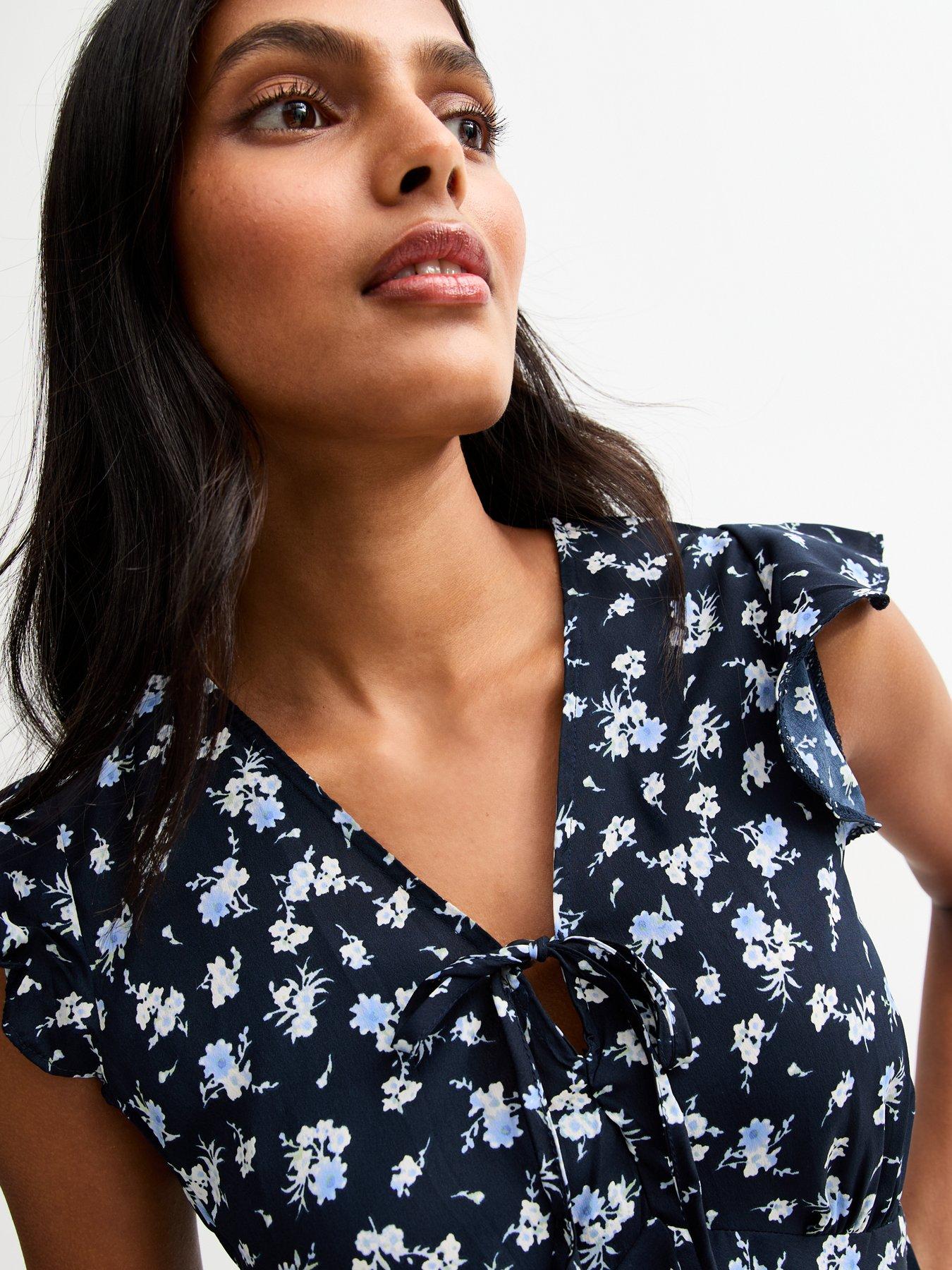 New Look Floral Print Midi Dress - Blue | Very