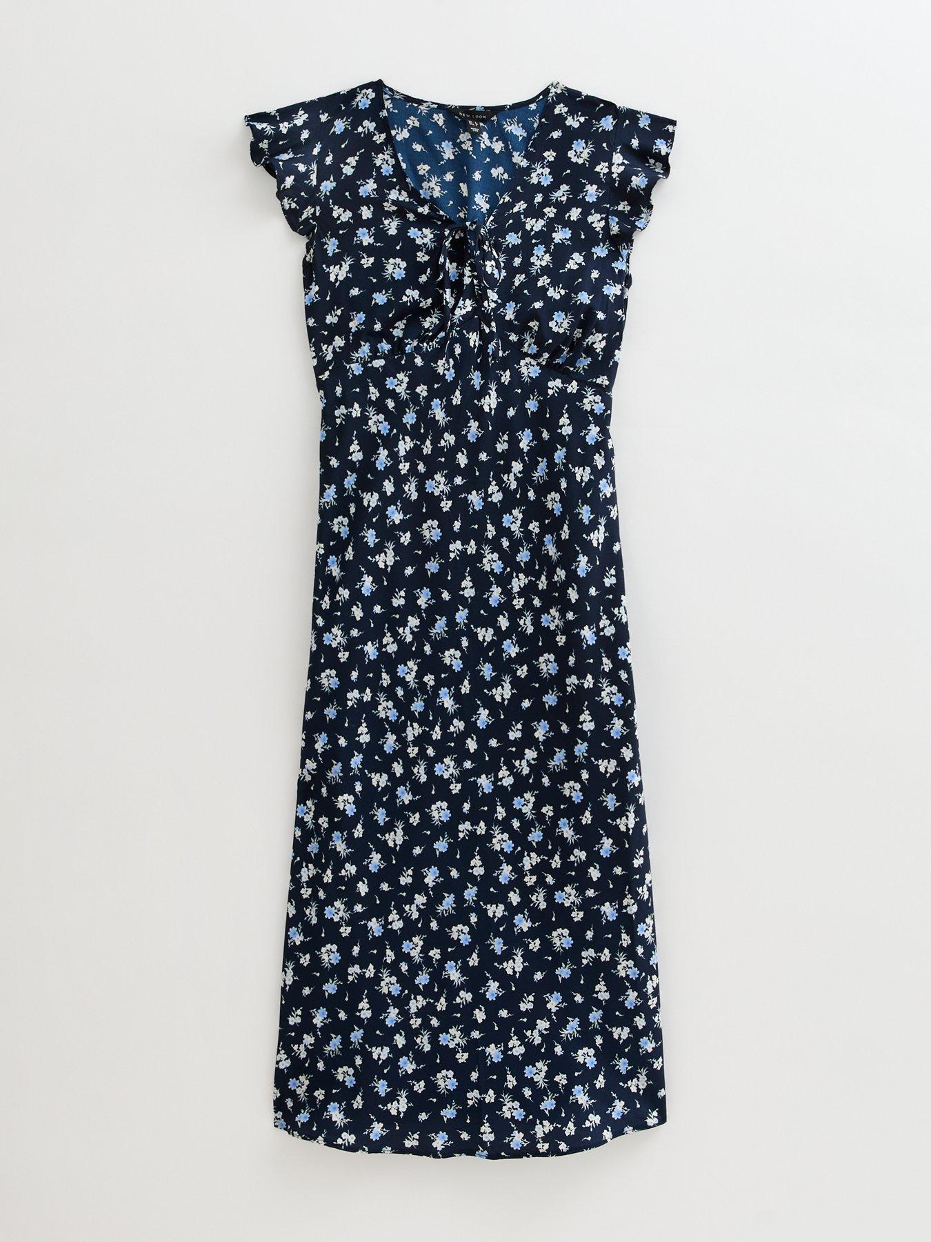 New Look Floral Print Midi Dress - Blue | Very