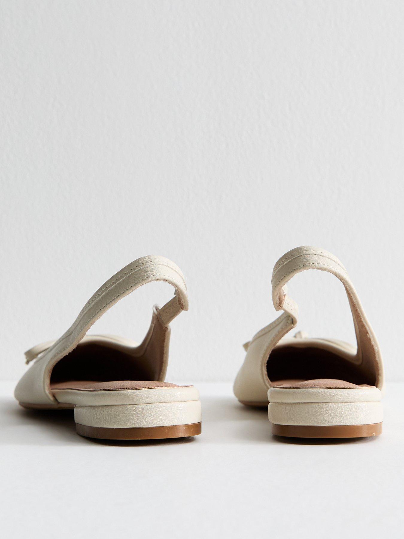 New Look Off White Faux Leather Slingback Flats - Cream | Very