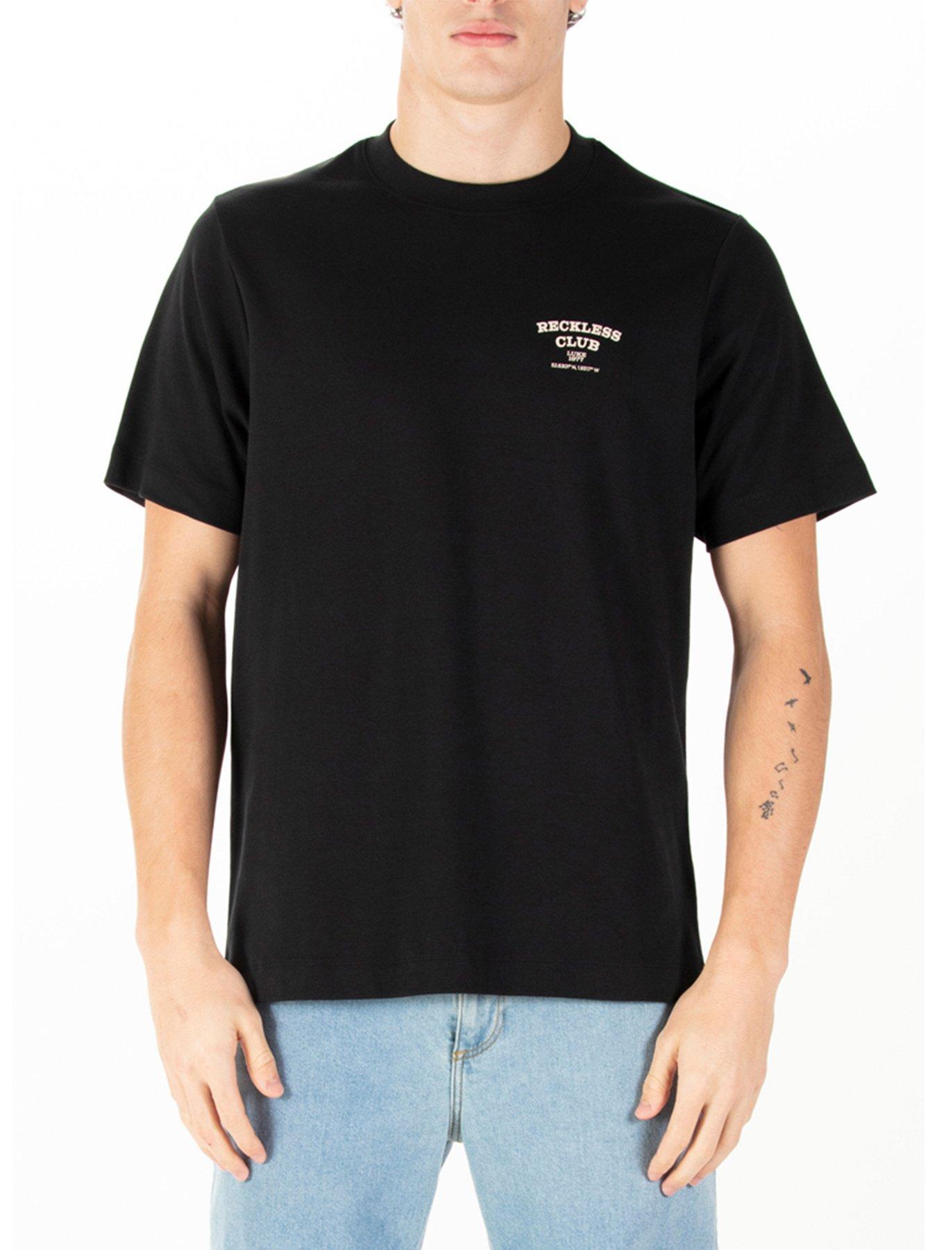 Luke 1977 Reckless Club Graphic Backprint Relaxed Fit T-shirt - Black ...