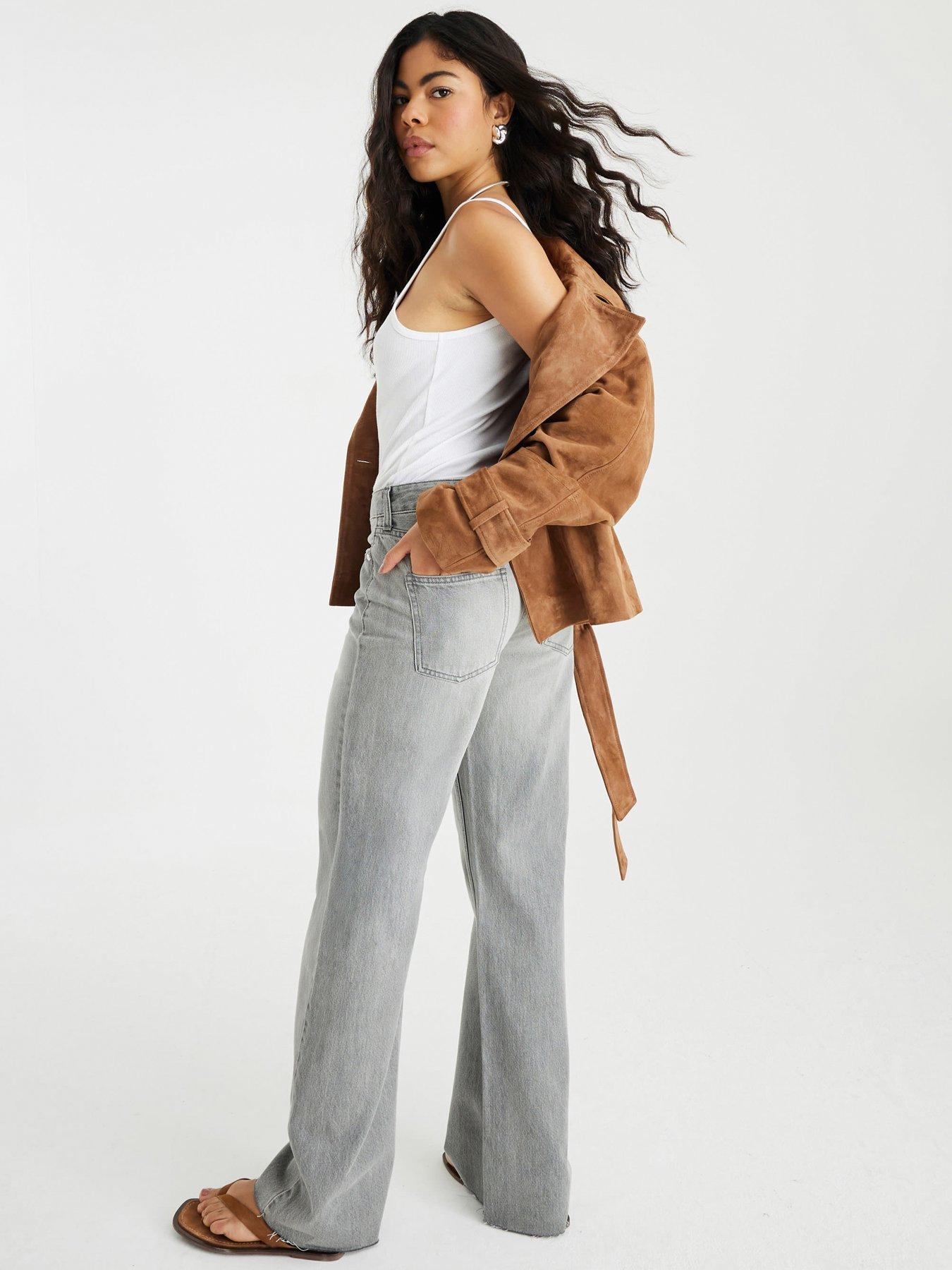 River Island Relaxed Straight Cosmo Jeans - Grey | Very