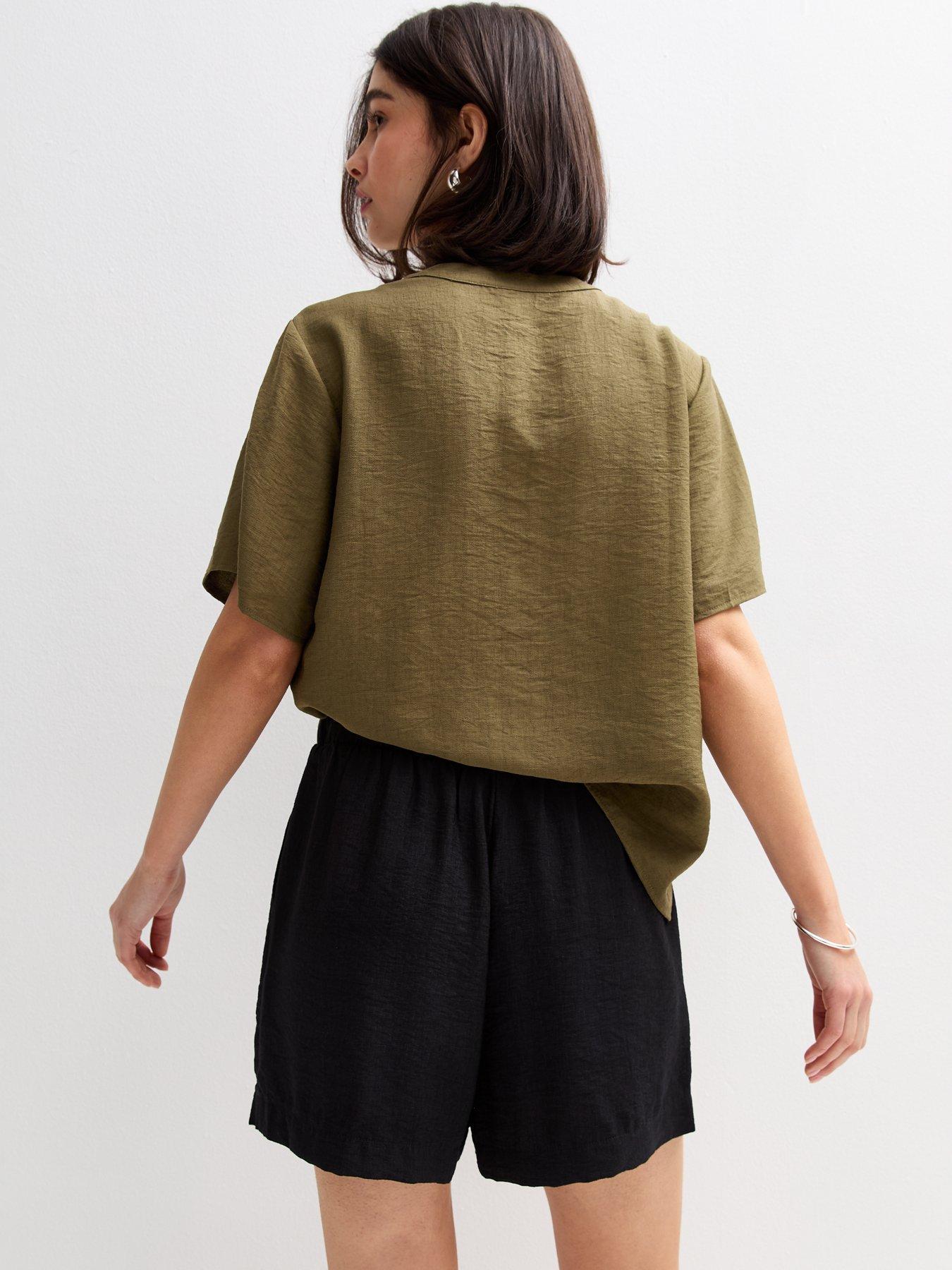 New Look Crinkle Texture Relaxed Shorts - Black | Very