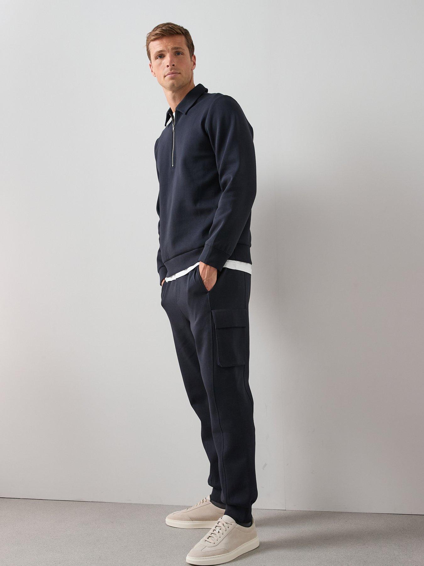 The Very Collection Cotton Rich 1/4 Zip Sweat Top - Navy | Very