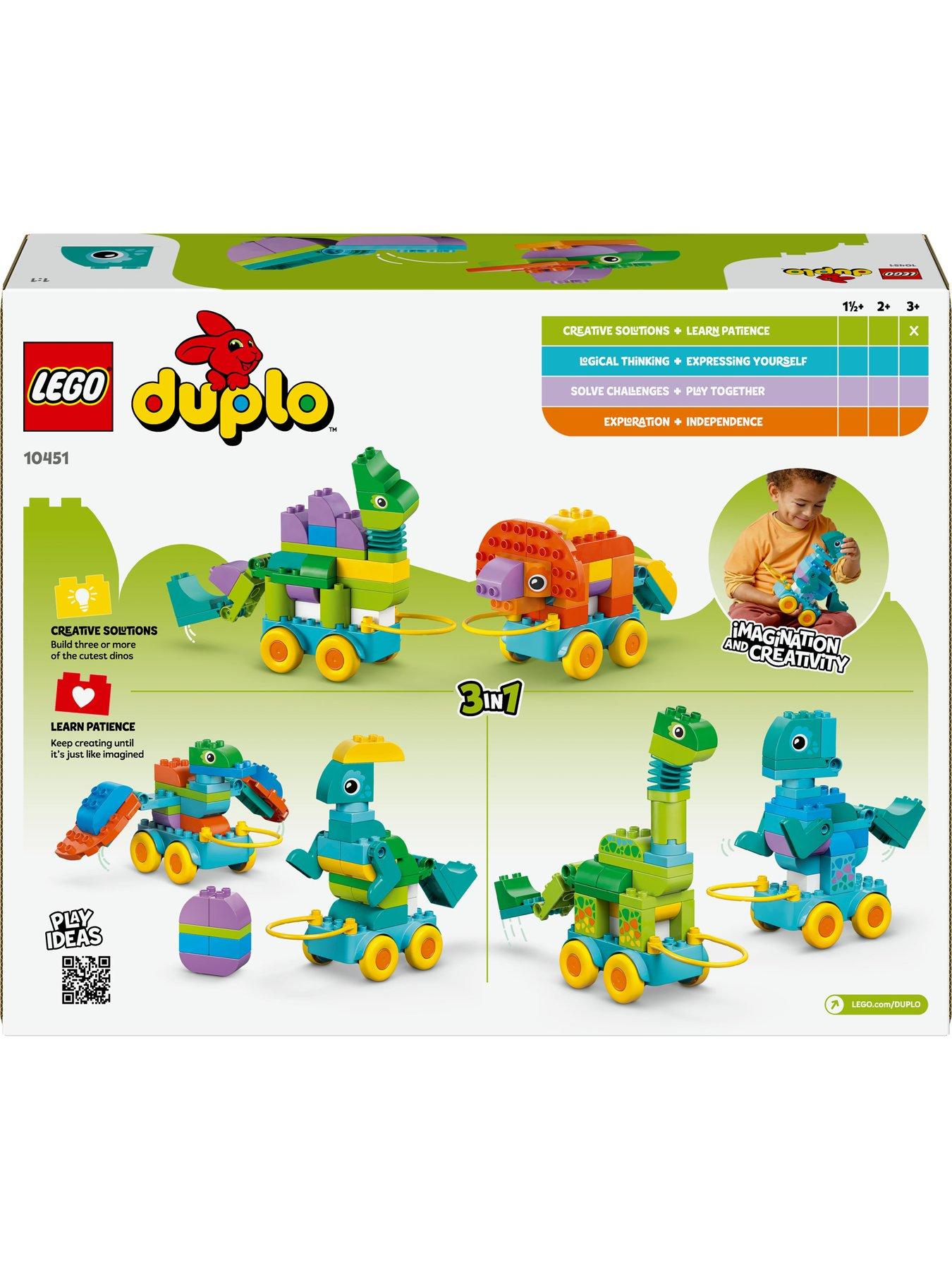 LEGO Duplo Town 3in1 Dinosaurs on Wheels Learn-Through-Play Toddler Toy ...