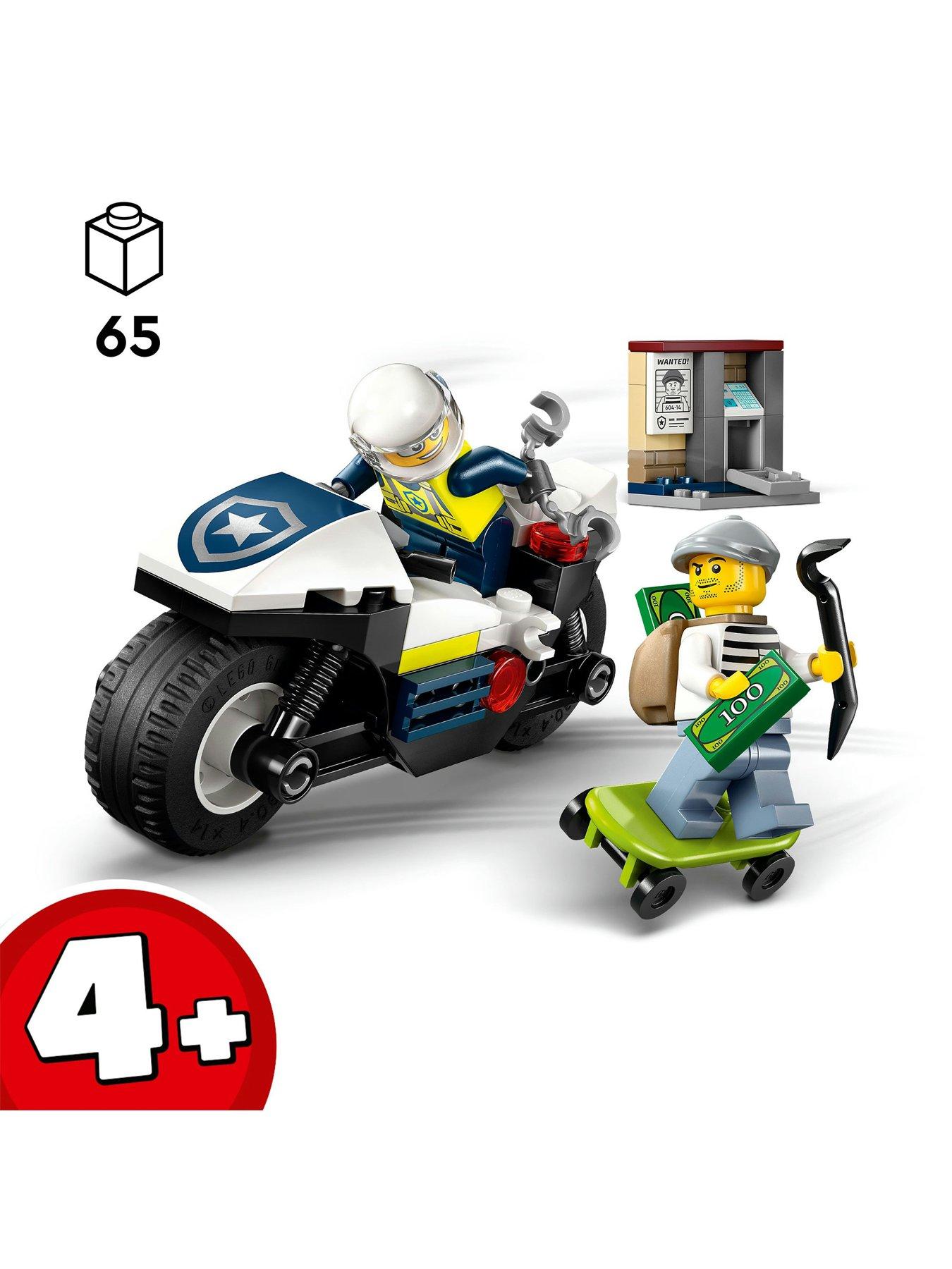LEGO City Police Motorcycle Chase Toy, Motorbike Set 60455 | Very