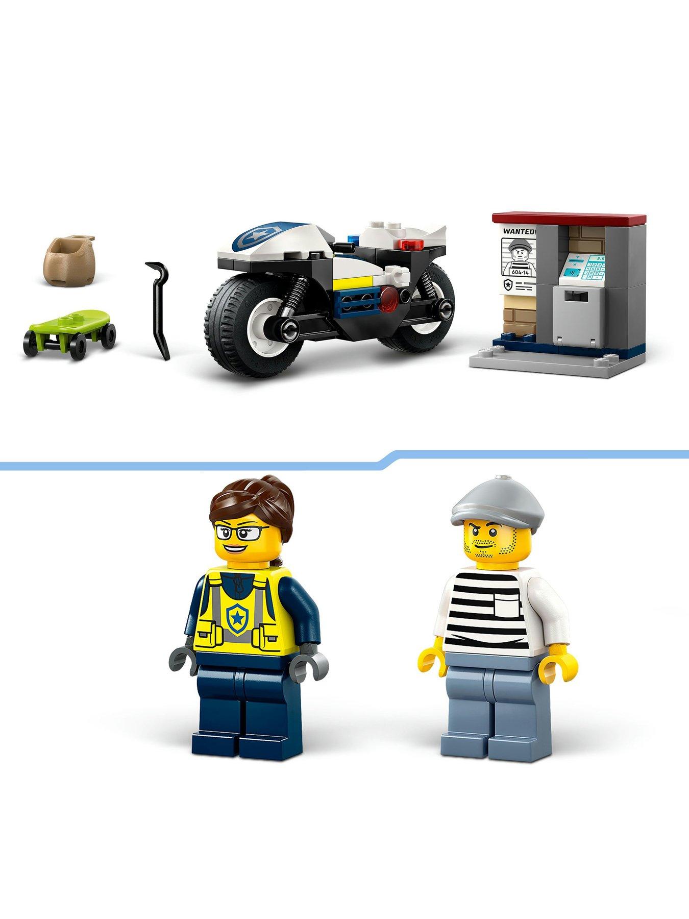 LEGO City Police Motorcycle Chase Toy, Motorbike Set 60455 | Very