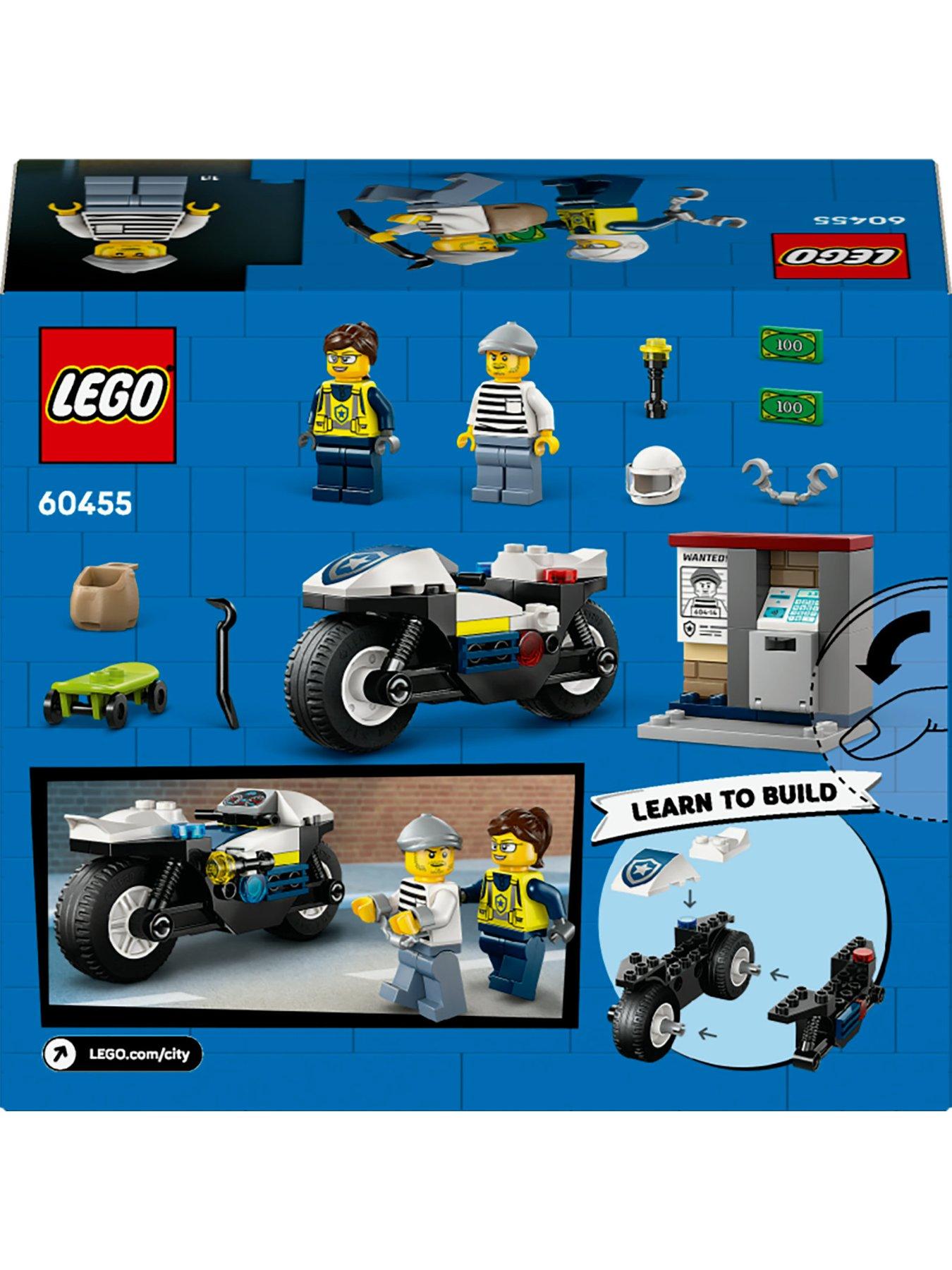 LEGO City Police Motorcycle Chase Toy, Motorbike Set 60455 | Very