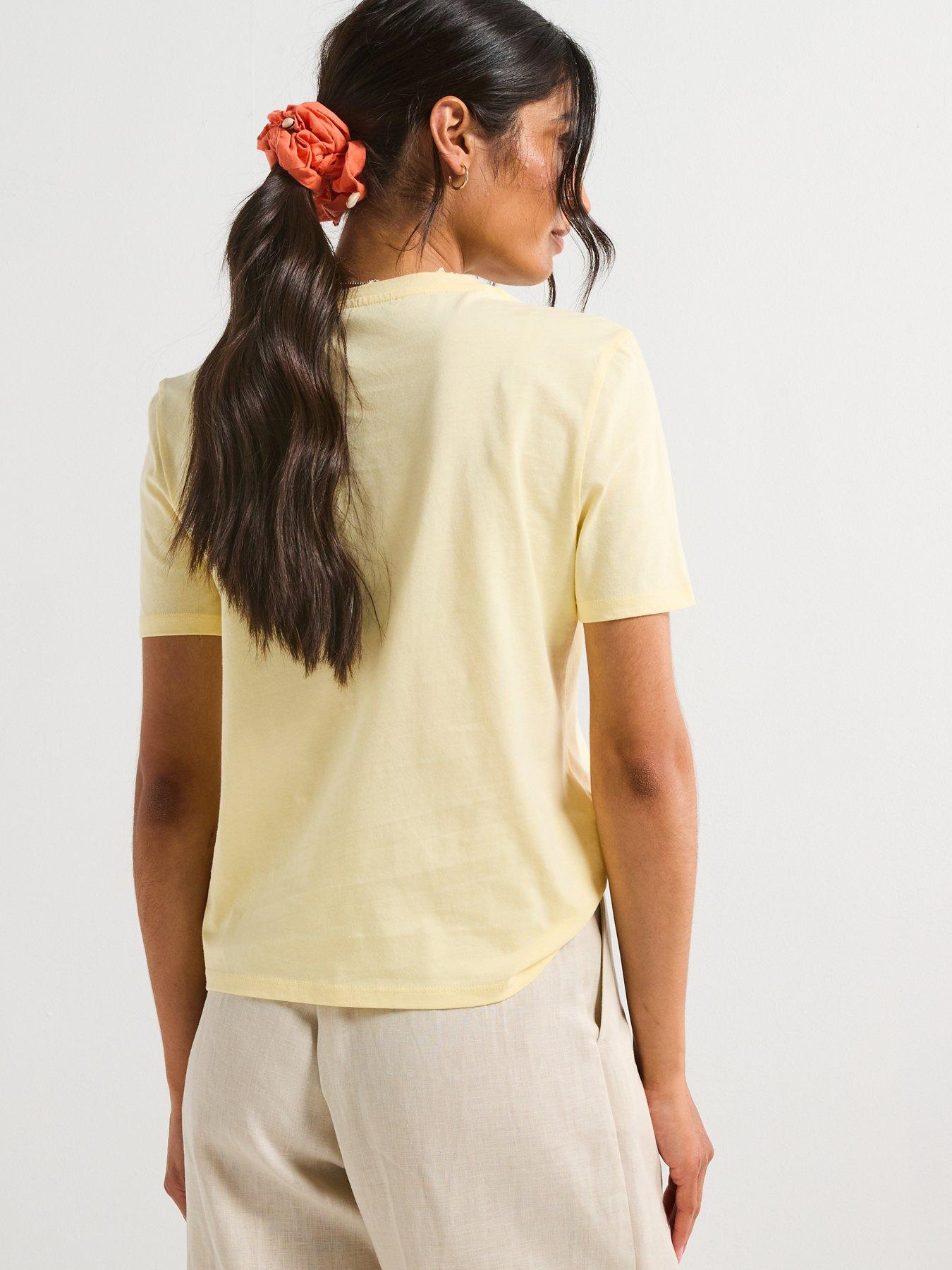 V by Very Ciao Bella Cut Out T-shirt - Yellow | Very