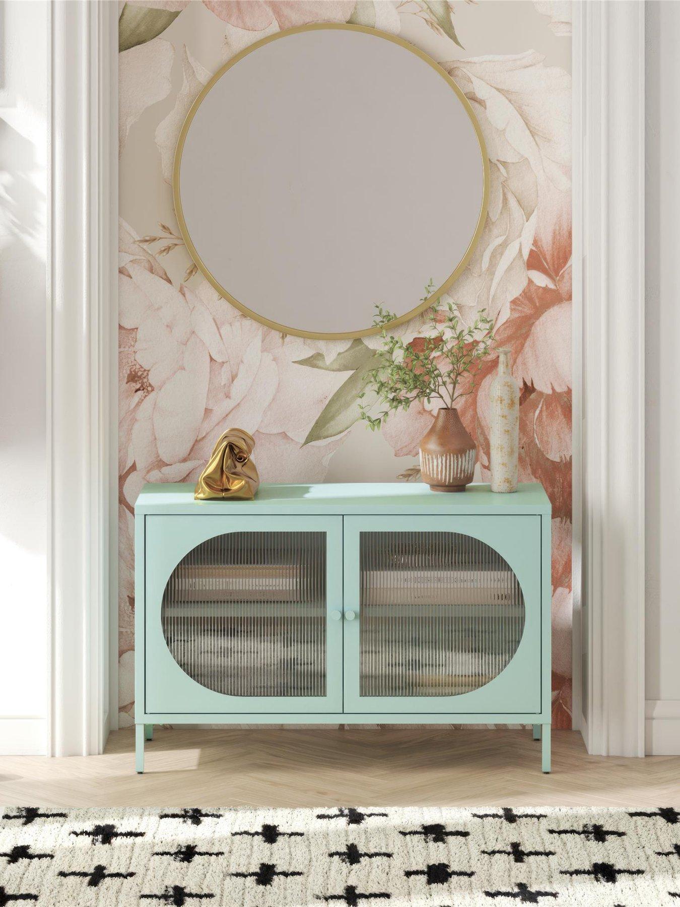 Dorel Home Luna Glass Door Accent Sideboard Cabinet - Sky Blue | Very