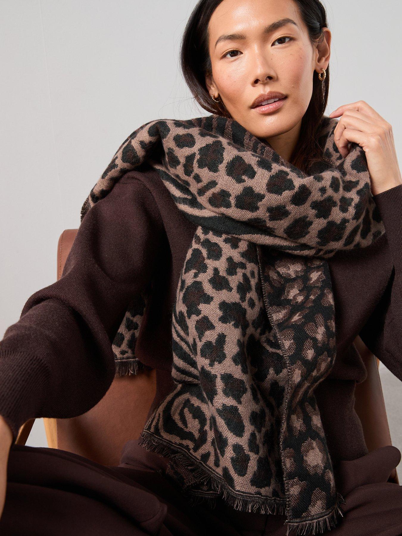 The Very Collection Mixed Print Animal Scarf - Brown | Very