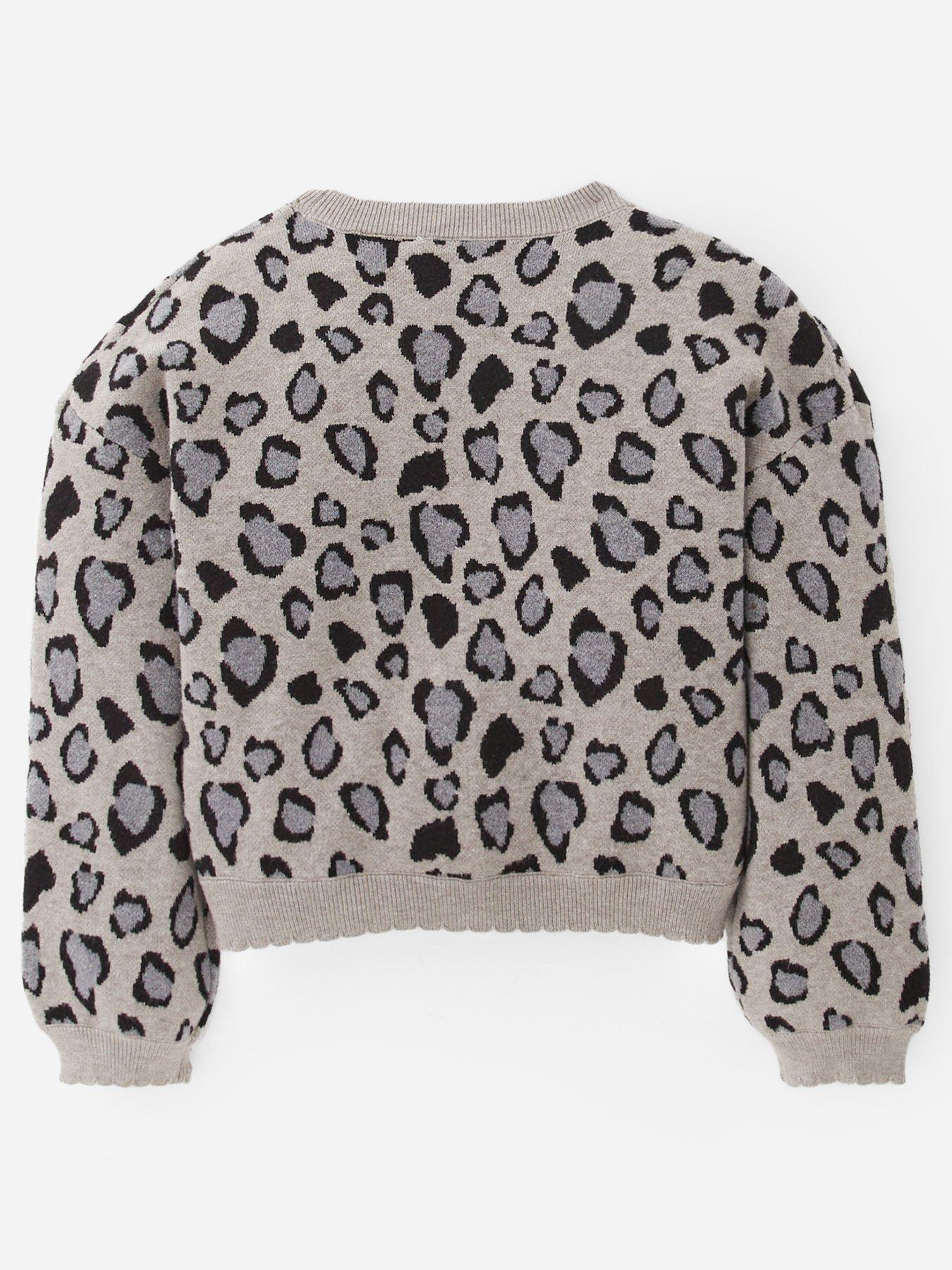 V by Very Girls Leopard Cardigan - Grey | Very