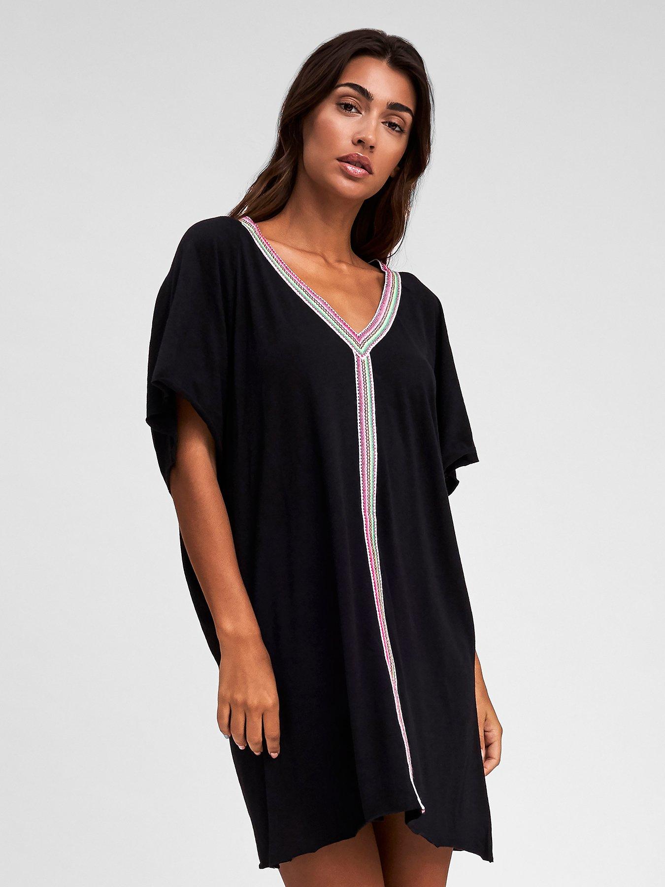 PITUSA Pitusa Pima Lightweight Mini Beach Dress - Black | Very