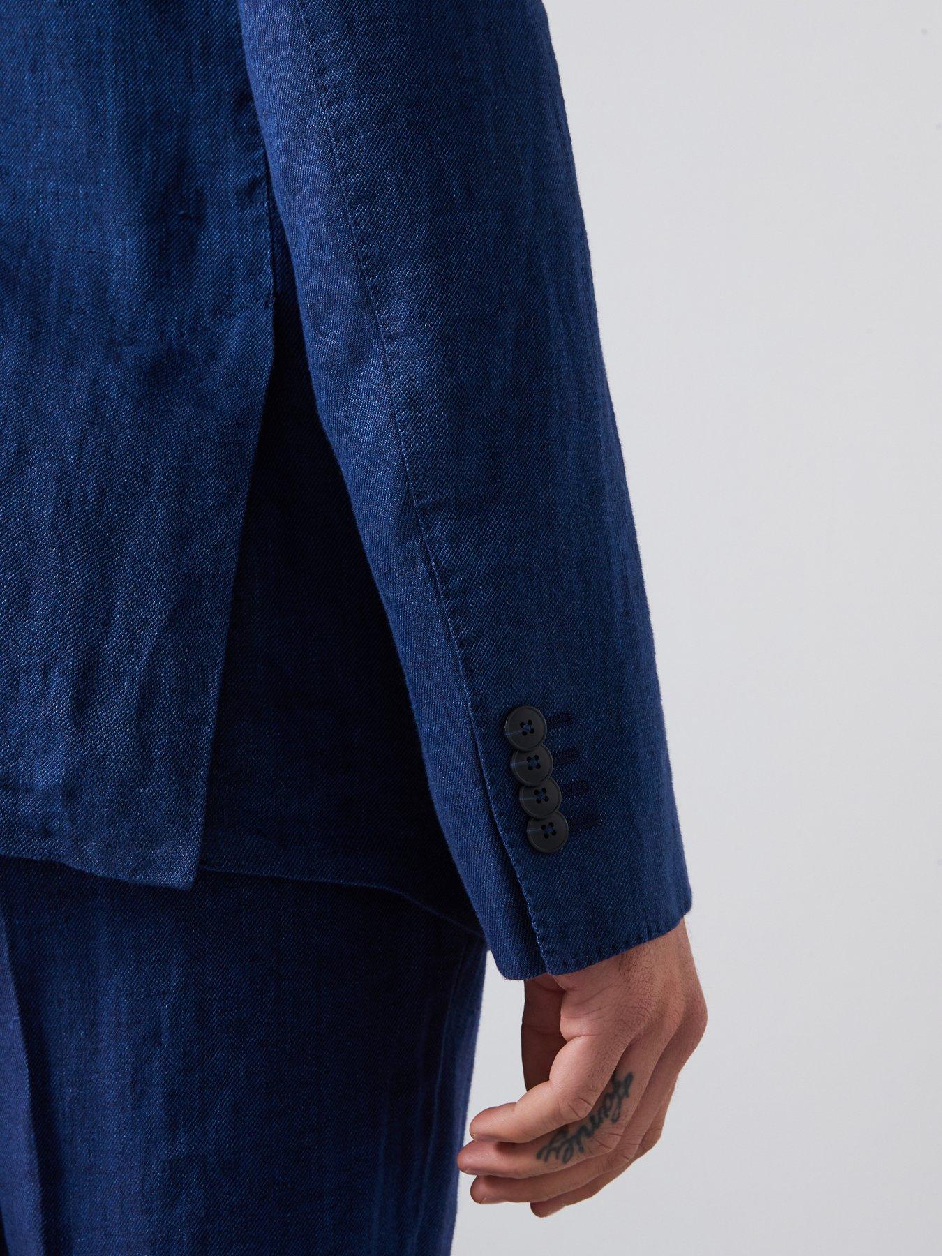 Mango Salerno Smart Slim Fit Linen Suit Jacket - Blue | Very