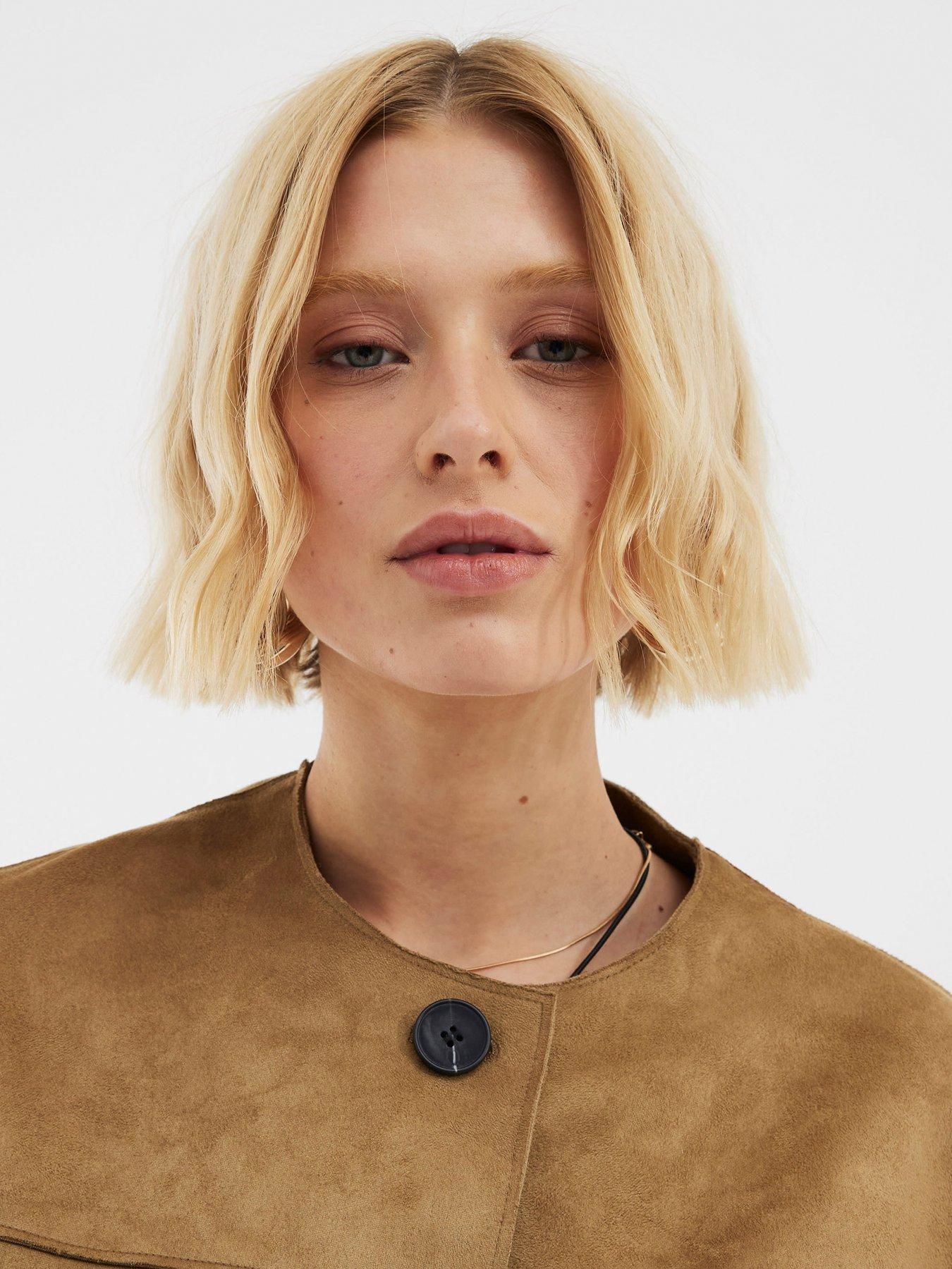 River Island Suedette Collarless Jacket - Beige | Very