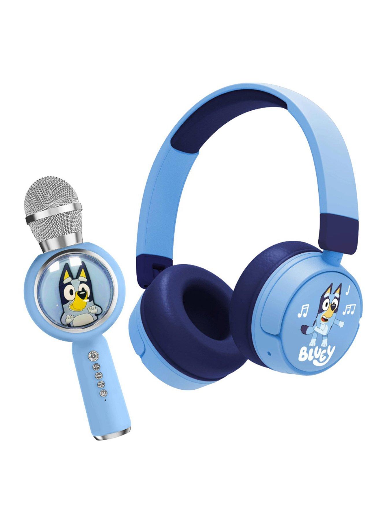 Bluey Wireless Headphones and Microphone with Wireless Speaker and LED ...