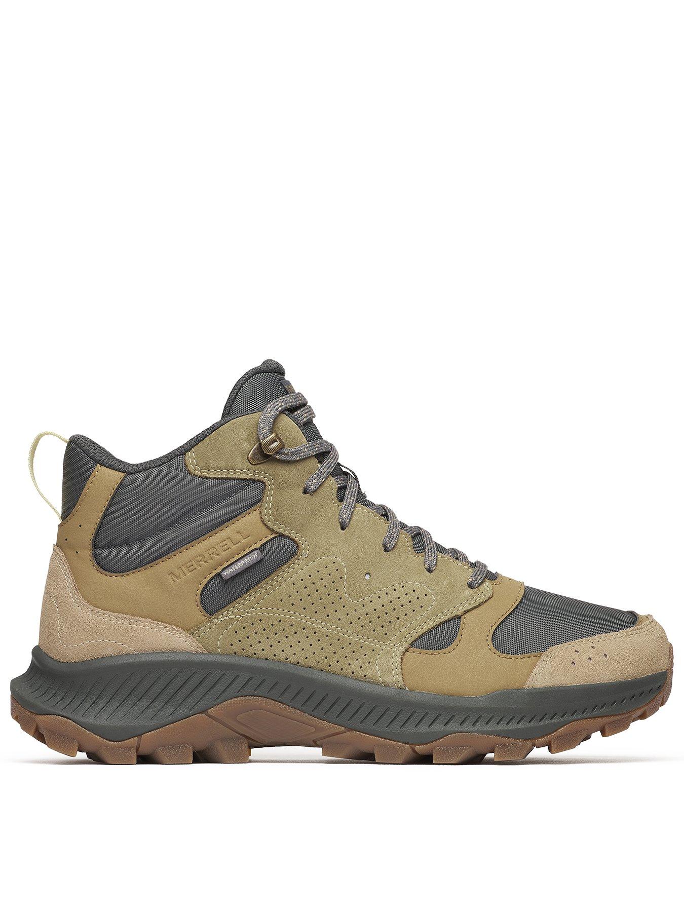 Merrell Mens Tempo Sol Mid Waterproof Hiking Boots - Green | Very