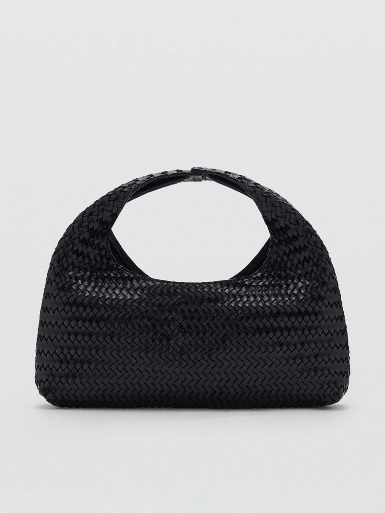 Mango Braided Leather Handbag - Black | Very