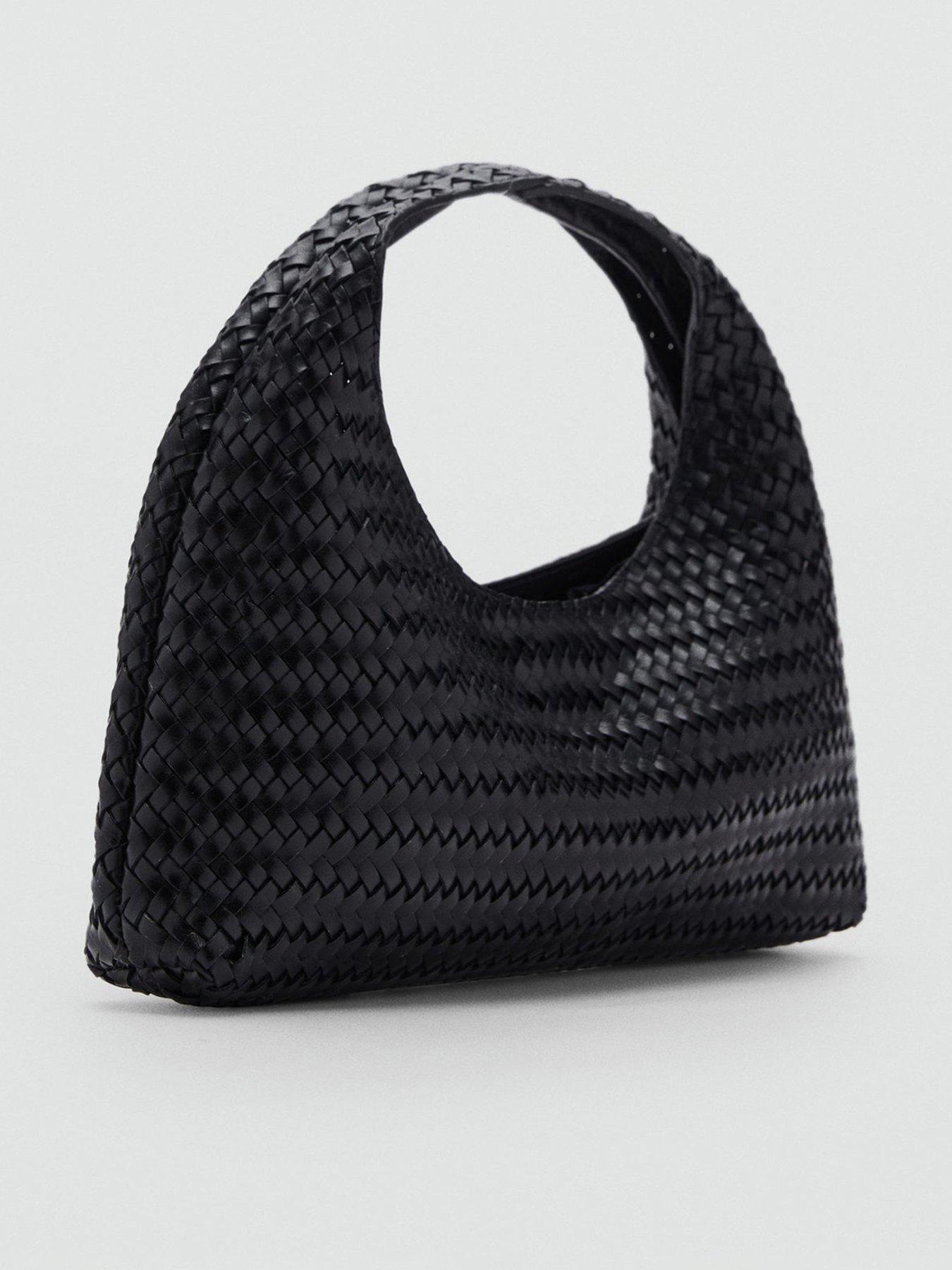 Mango Braided Leather Handbag - Black | Very